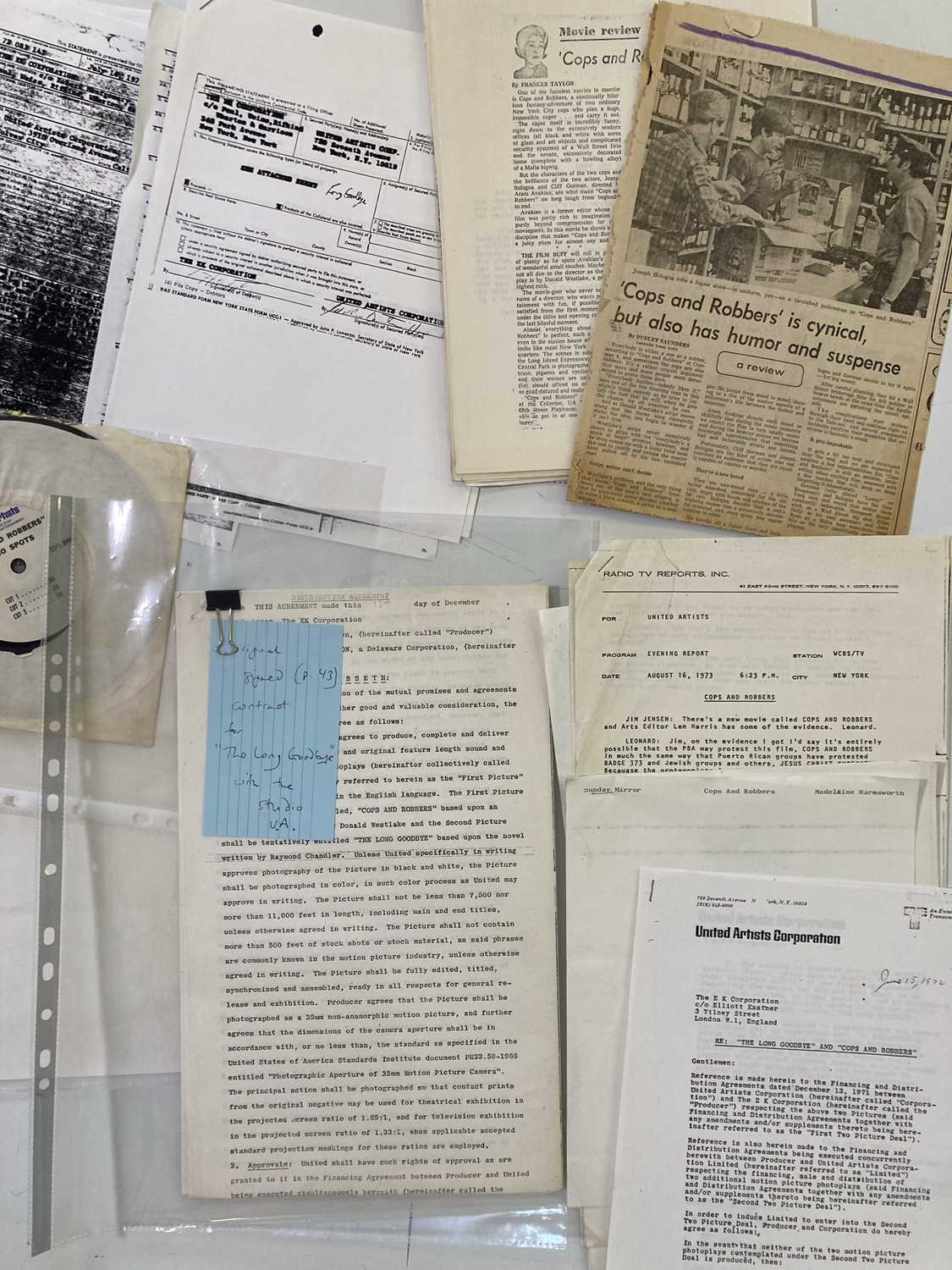 Lot 168 - ORIGINAL FILM PRODUCTION MATERIALS - THE