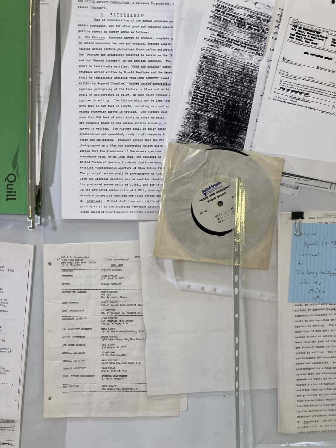 Lot 168 - ORIGINAL FILM PRODUCTION MATERIALS - THE