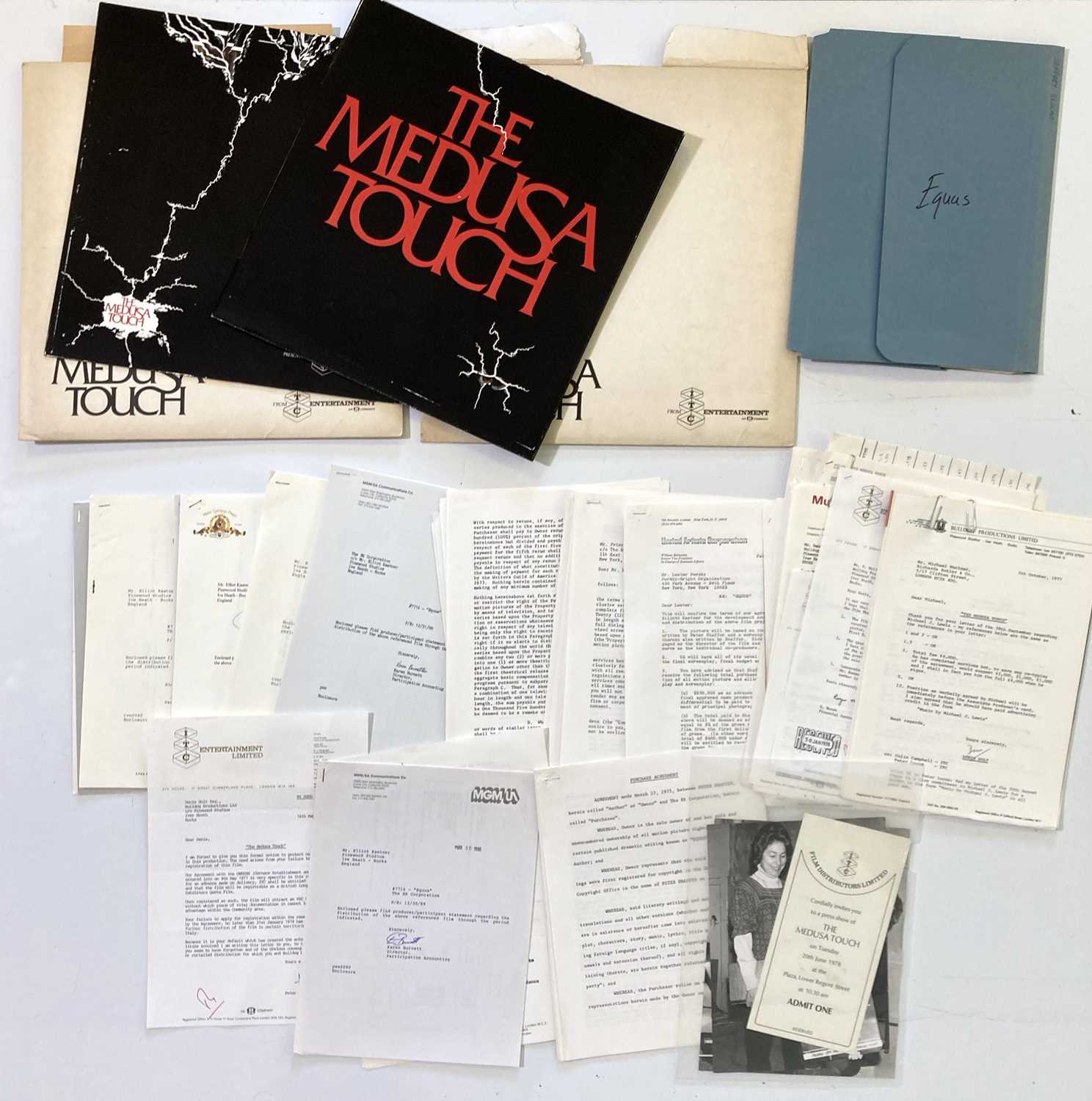Lot 169 - FILM PRODUCTION MATERIALS - THE MEDUSA TOUCH