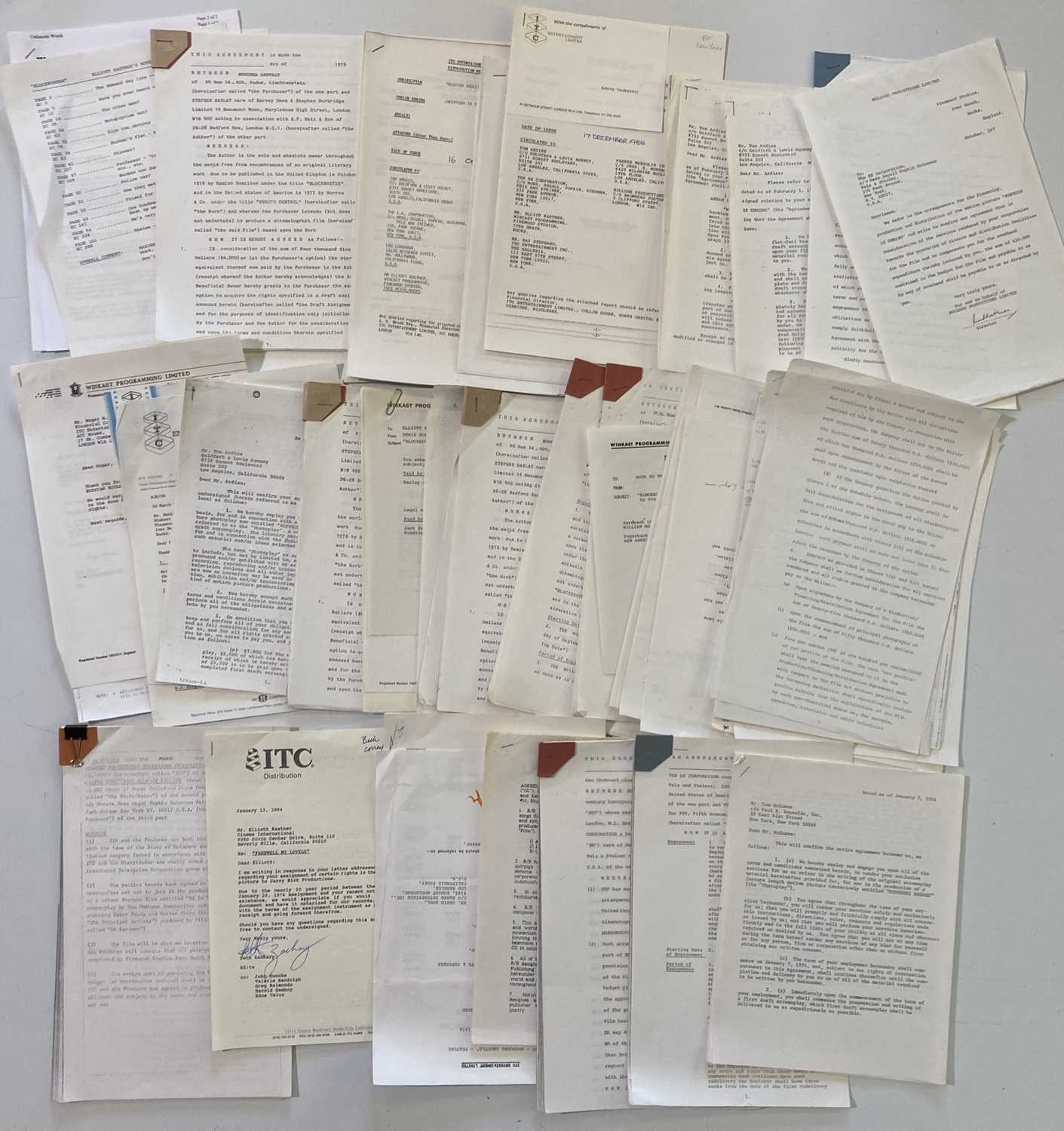Lot 173 - ORIGINAL FILM PRODUCTION MATERIALS