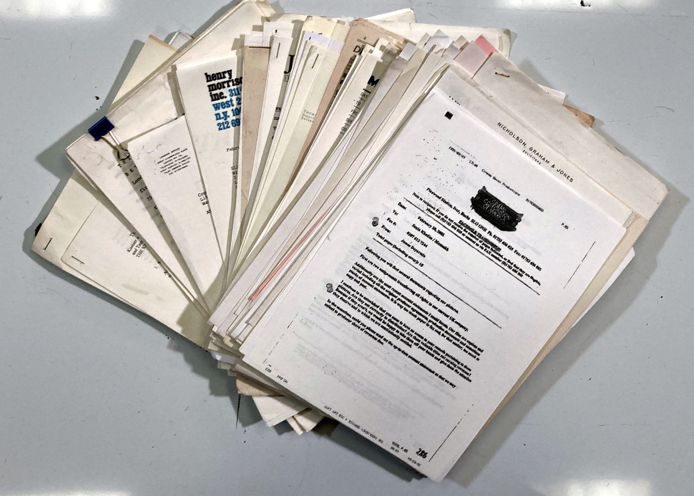 Lot 176 - ORIGINAL FILM PRODUCTION MATERIALS - 1970S