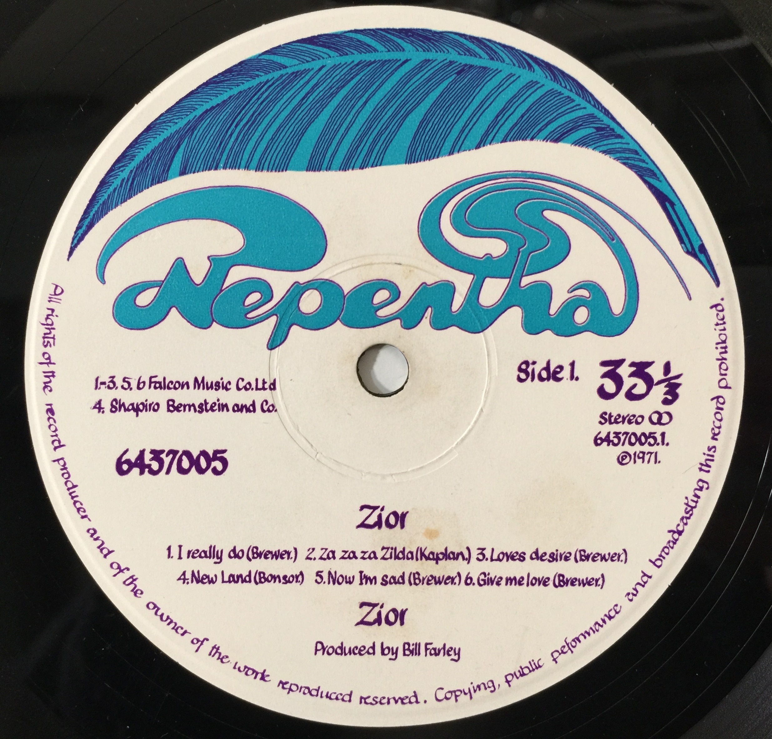 Lot 64 - ZIOR - ZIOR LP (UK ORIGINAL - 6437005)