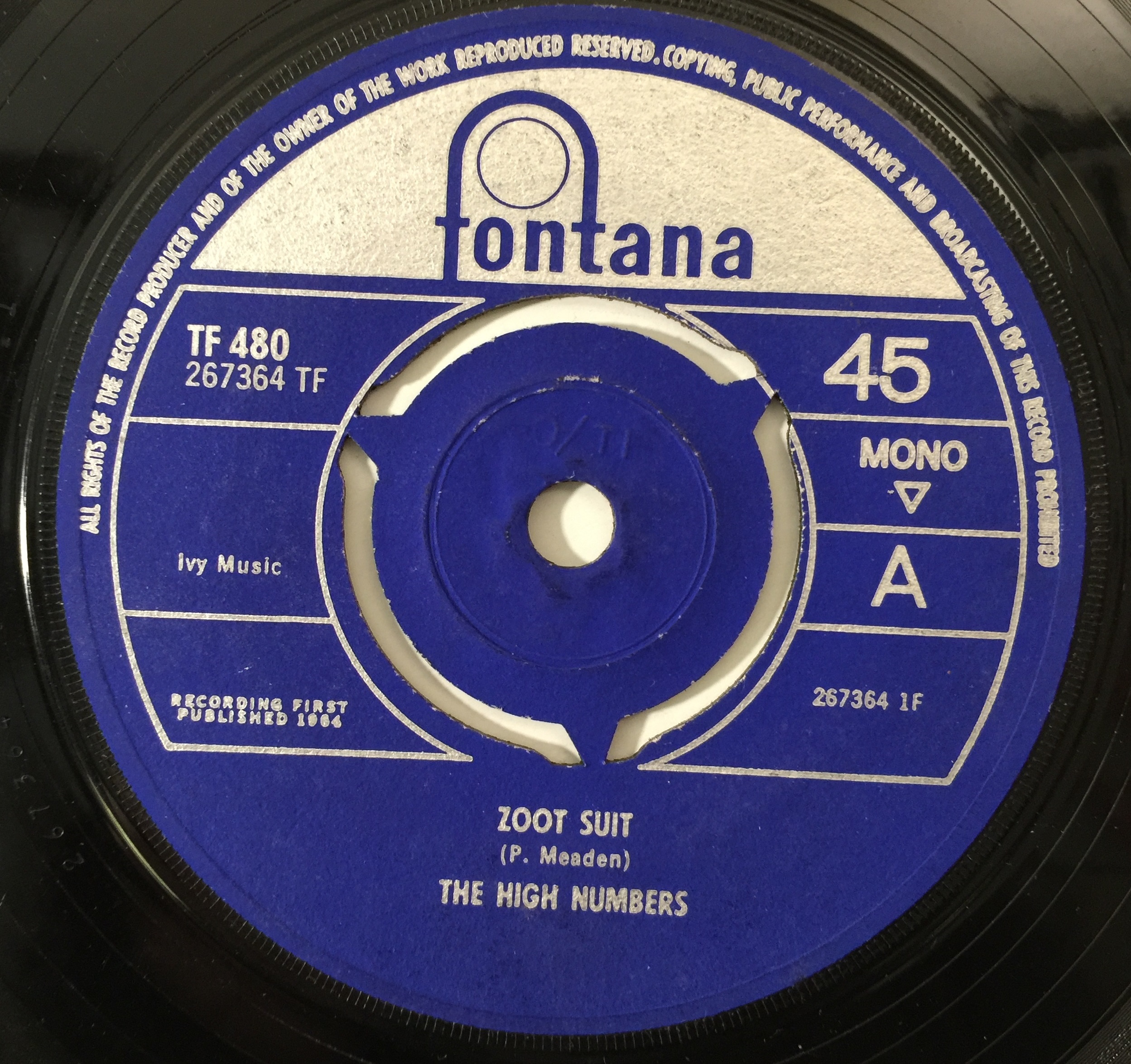 Lot 139 - THE HIGH NUMBERS - ZOOT SUIT 7" - ORIGINAL