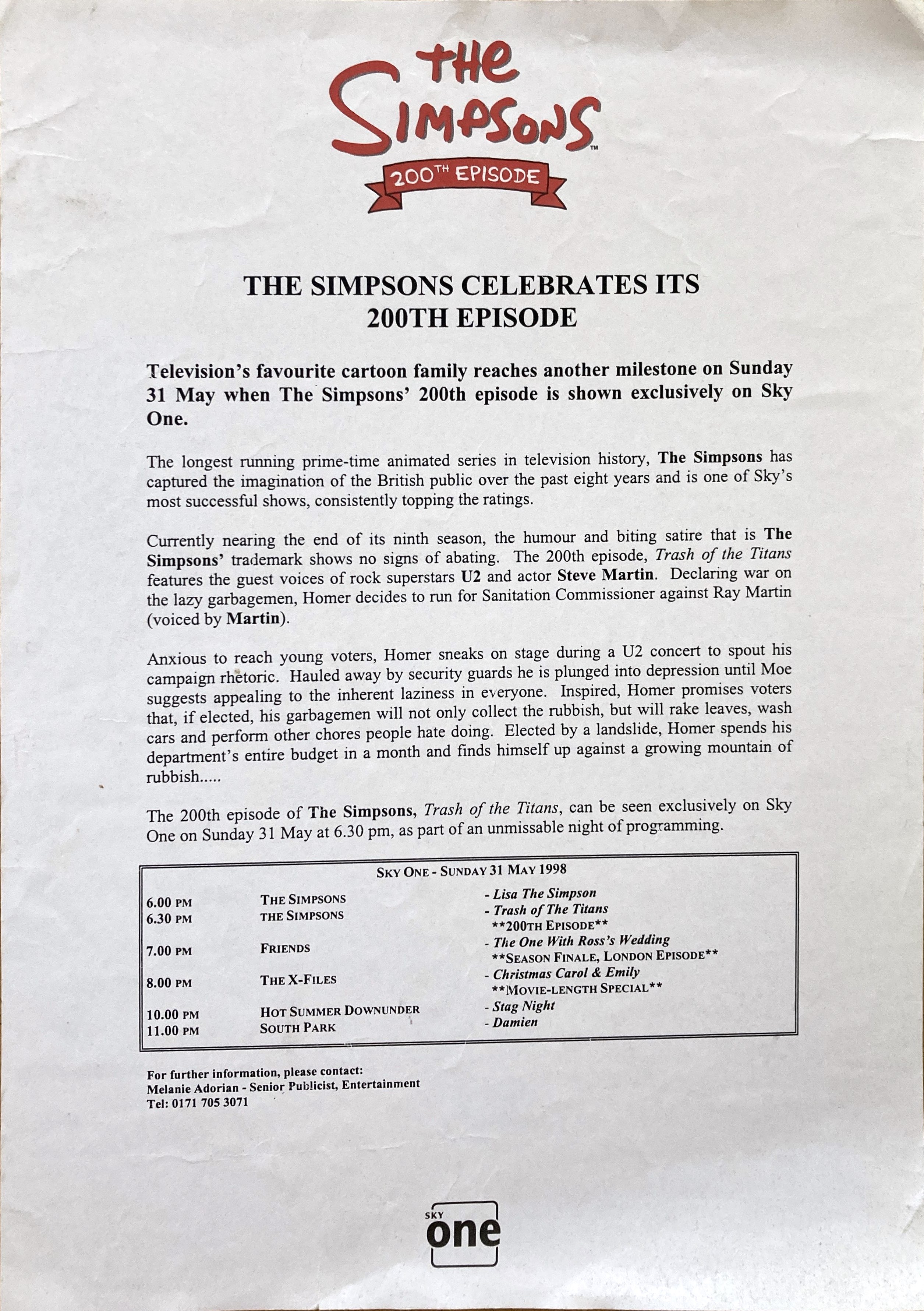 Lot 122 - THE SIMPSONS - A 1998 LIMITED EDITION