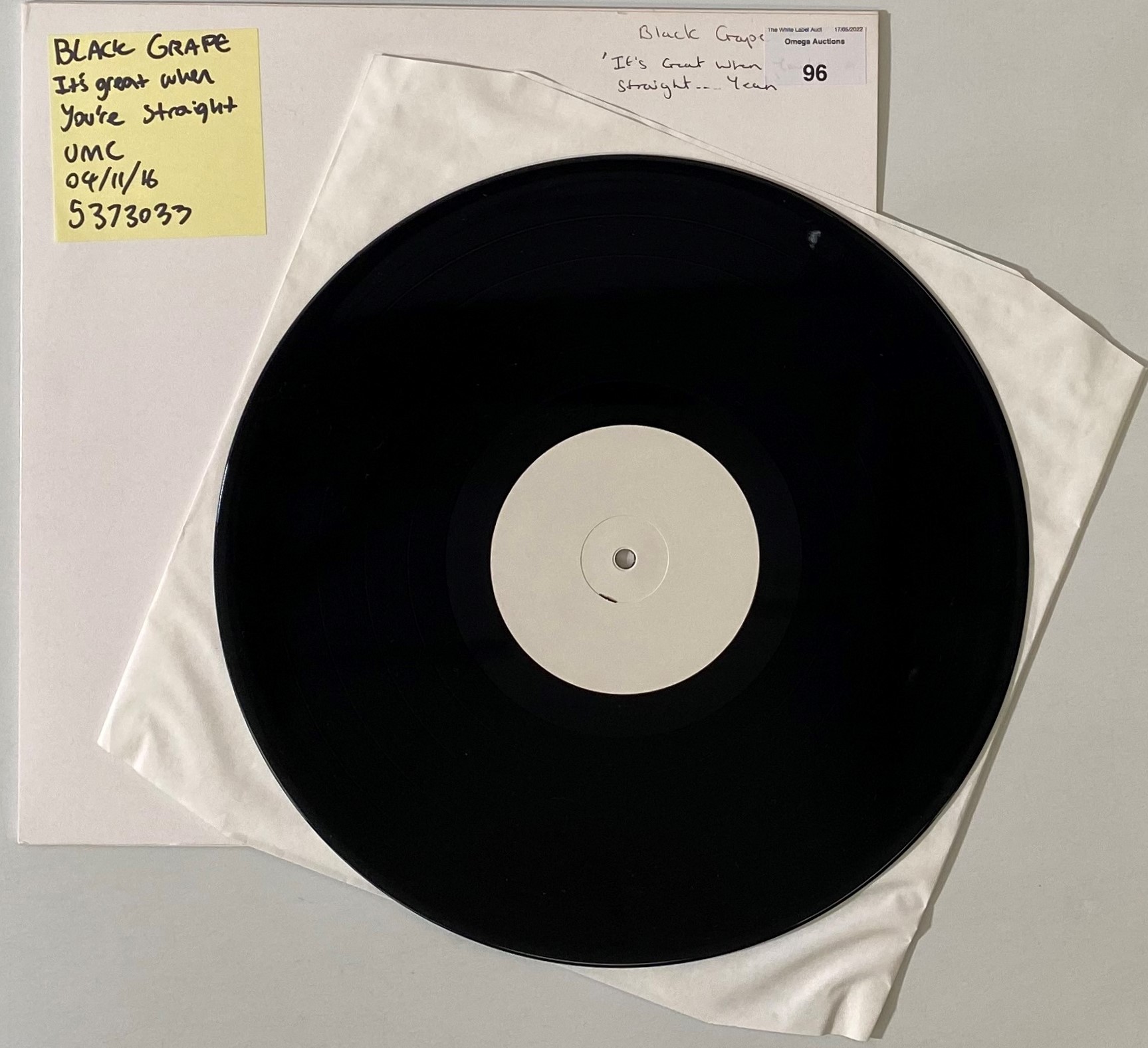 Lot 96 - BLACK GRAPE - IT'S GREAT WHEN YOU'RE STRAIGHT.