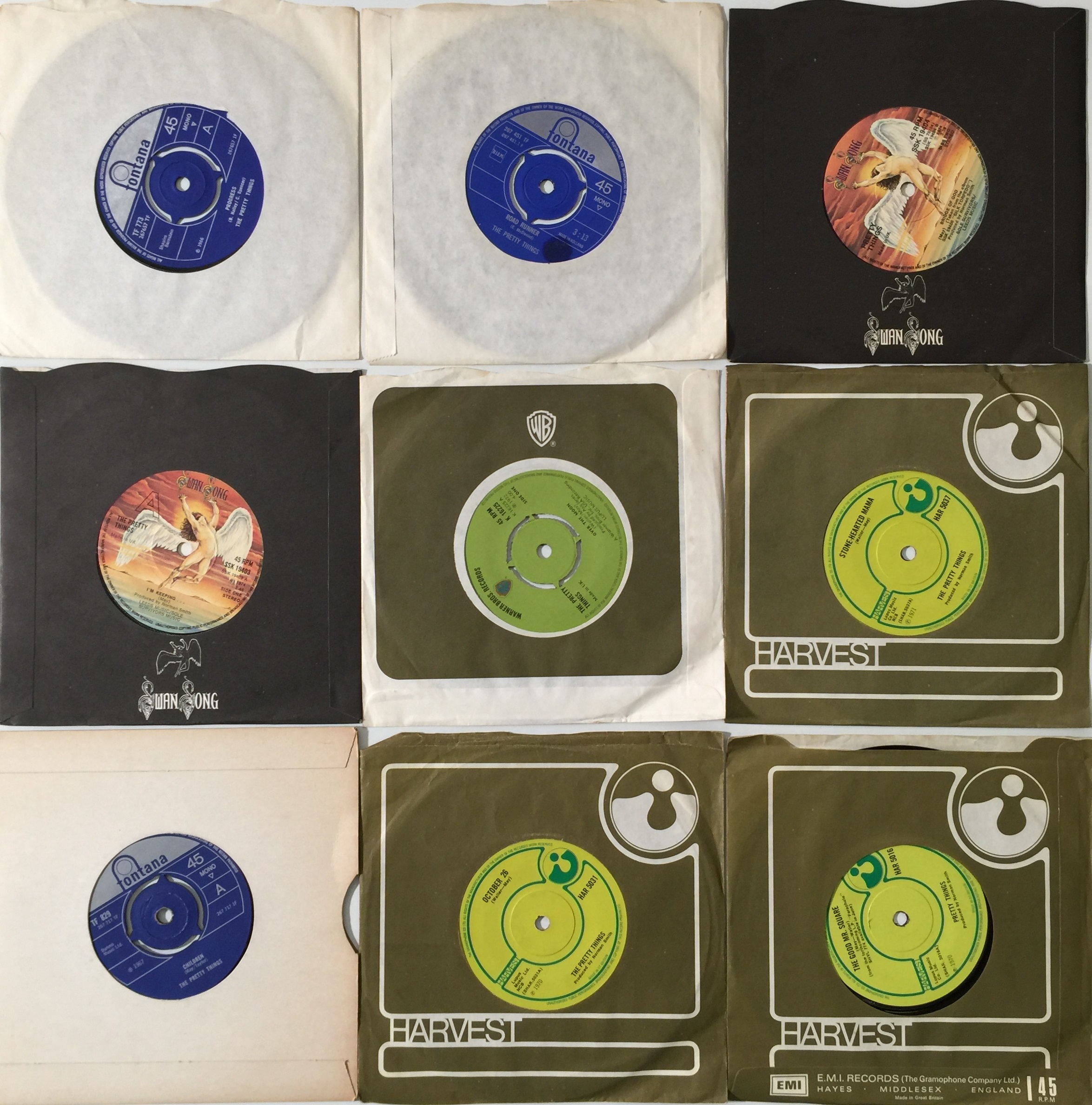 Lot 153 - THE PRETTY THINGS - 7" COLLECTION - INCLUDES
