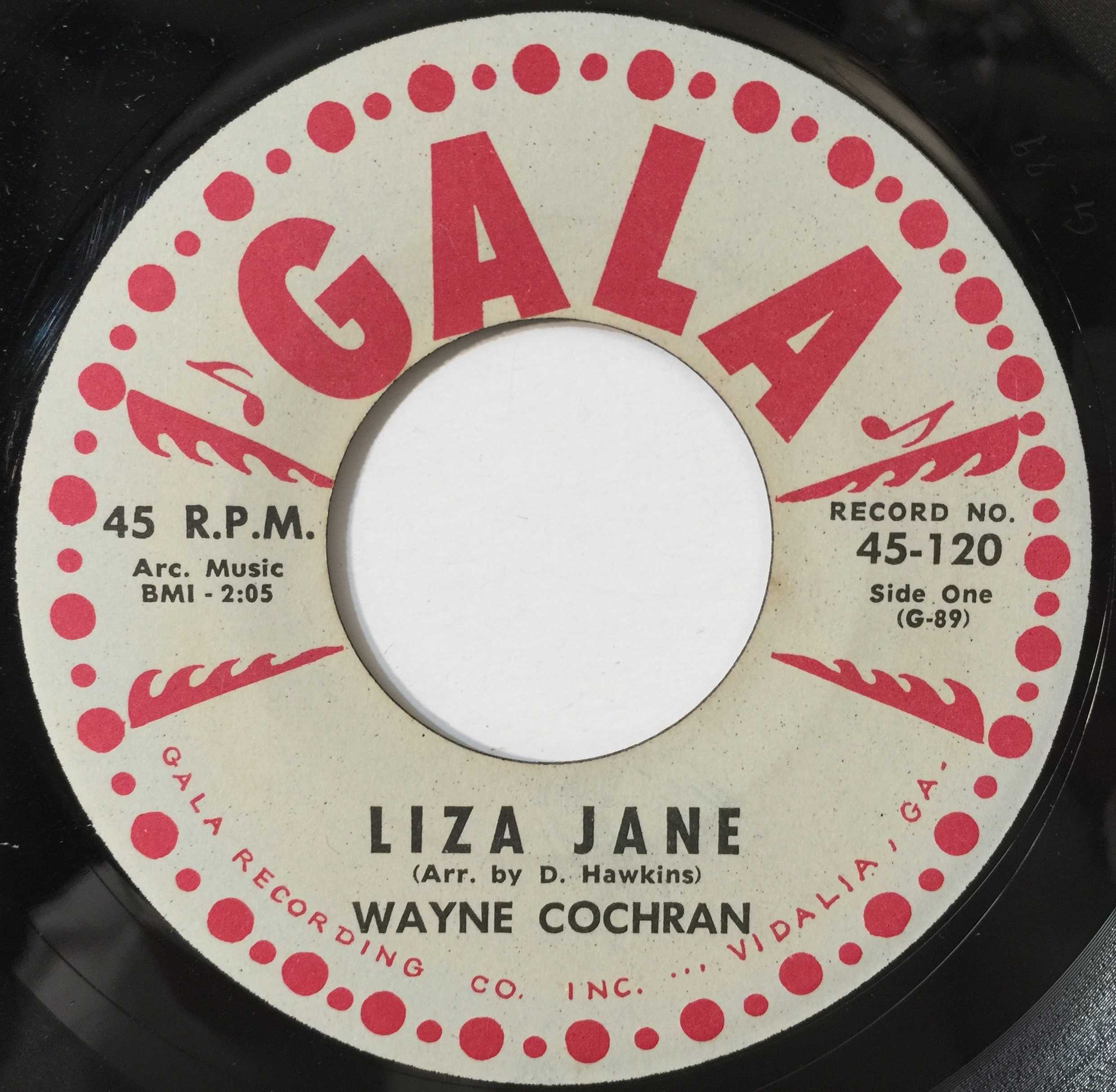 Lot 134 - WAYNE COCHRAN - LIZA JANE/ NO RETURN 7"