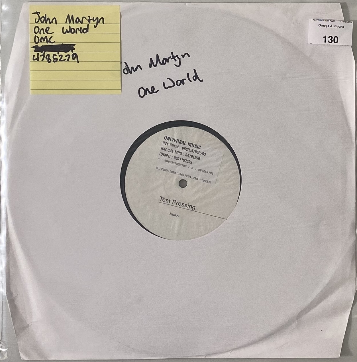 Lot 130 - JOHN MARTYN - ONE WORLD LP (2016