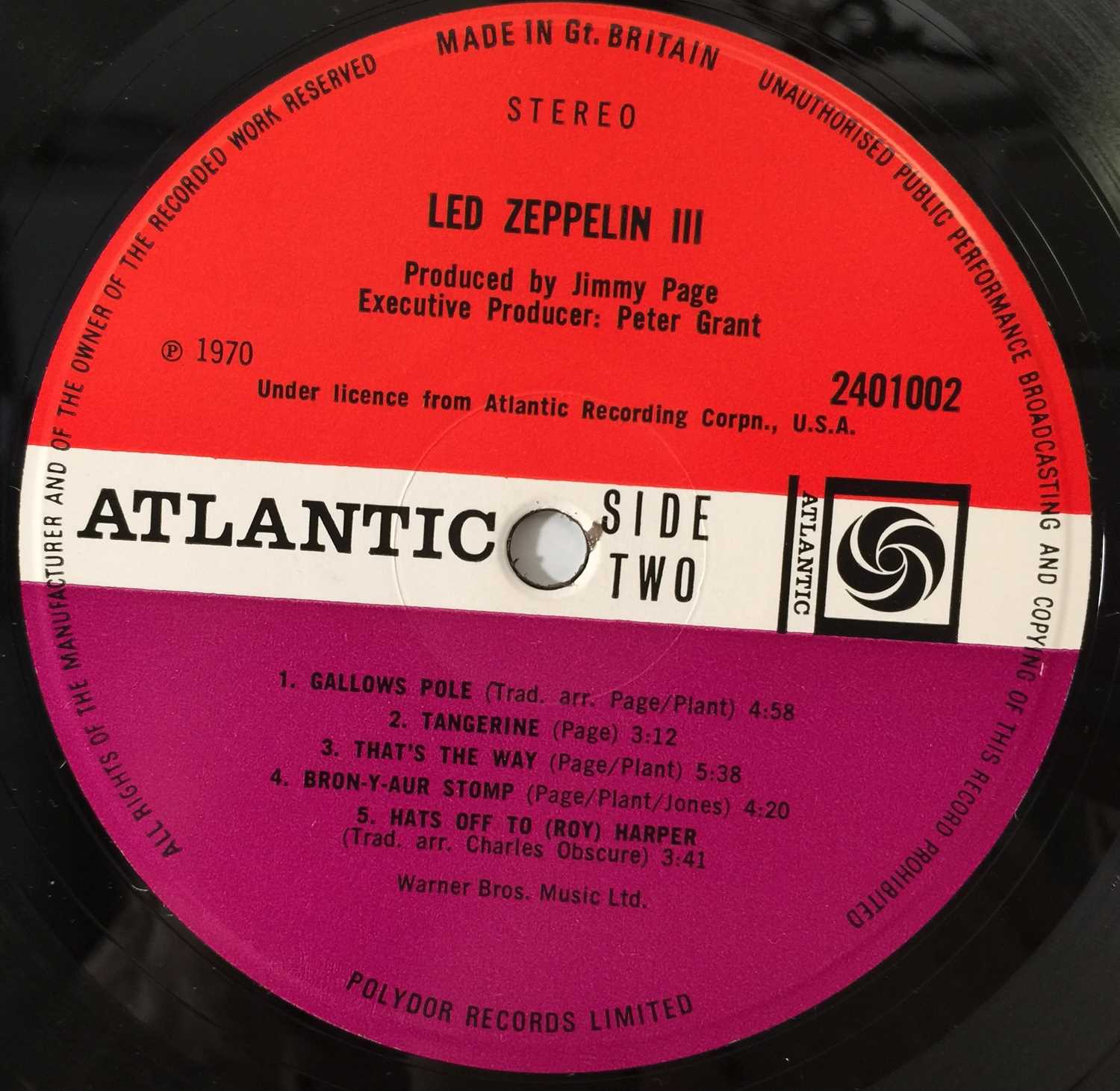 Lot 193 - LED ZEPPELIN - III LP (ORIGINAL UK COPY