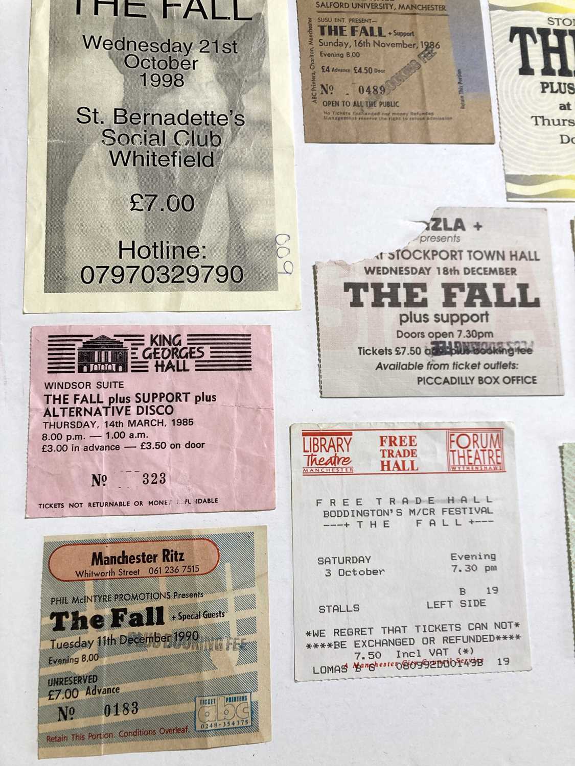 Lot 191 - THE FALL - CONCERT TICKET COLLECTION.