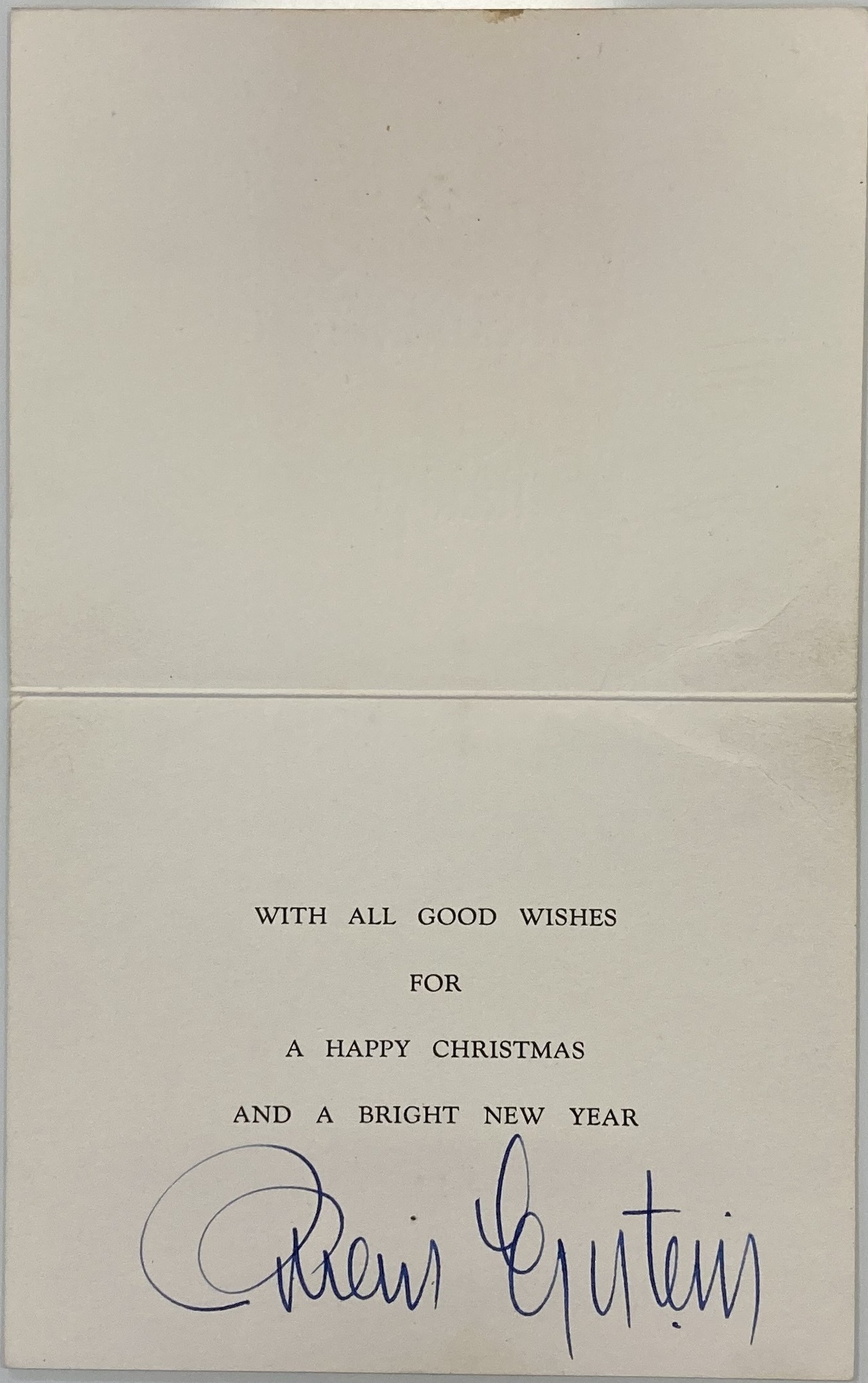 Lot 245 - BRIAN EPSTEIN SIGNED CHRISTMAS CARD
