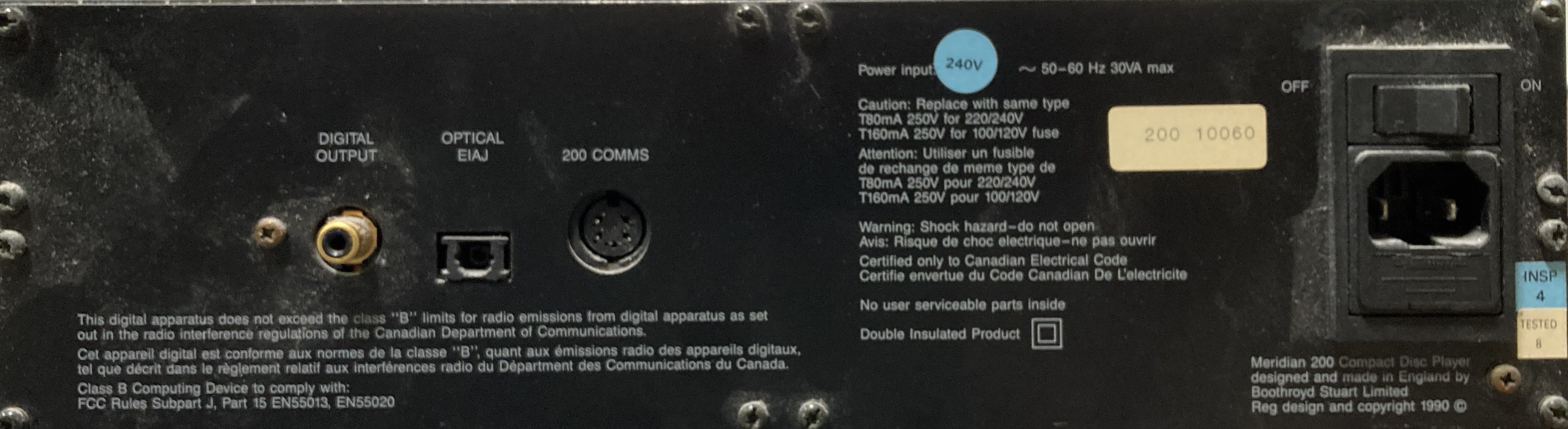 Lot 16 - MERIDIAN 200 CD PLAYER.