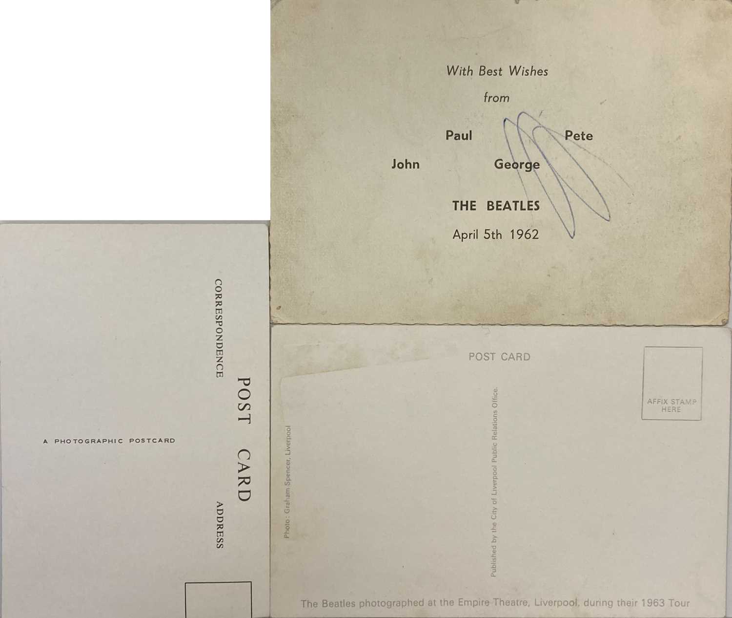 Lot 249 - THE BEATLES EARLY PROMOTIONAL POSTCARDS INC