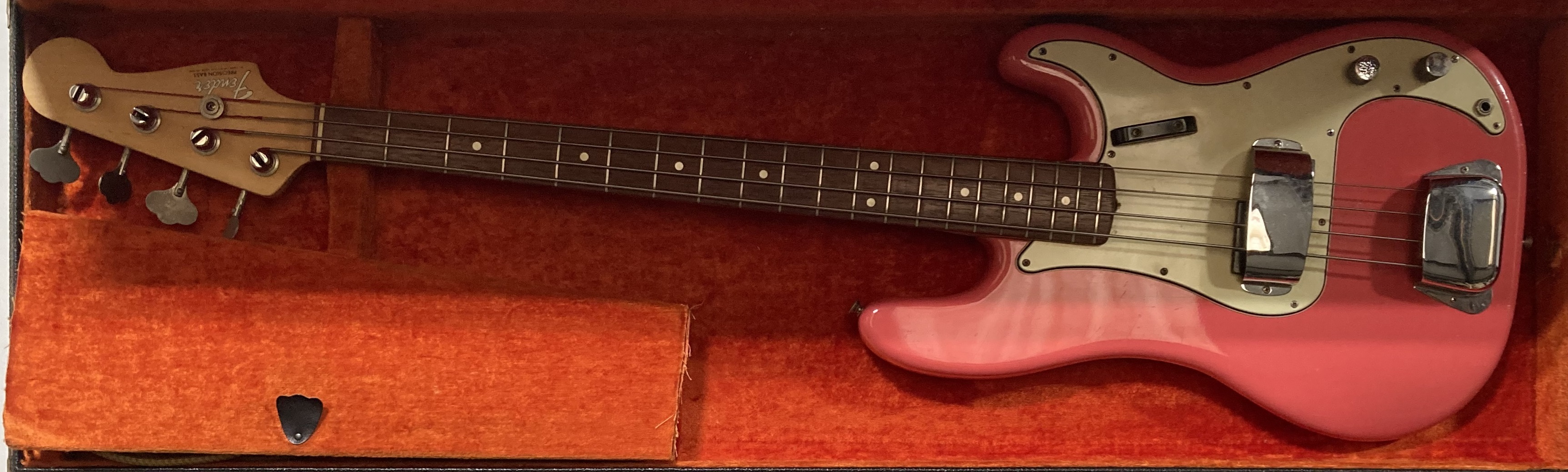 Lot 35 - 1965 PINK FENDER PRECISION BASS