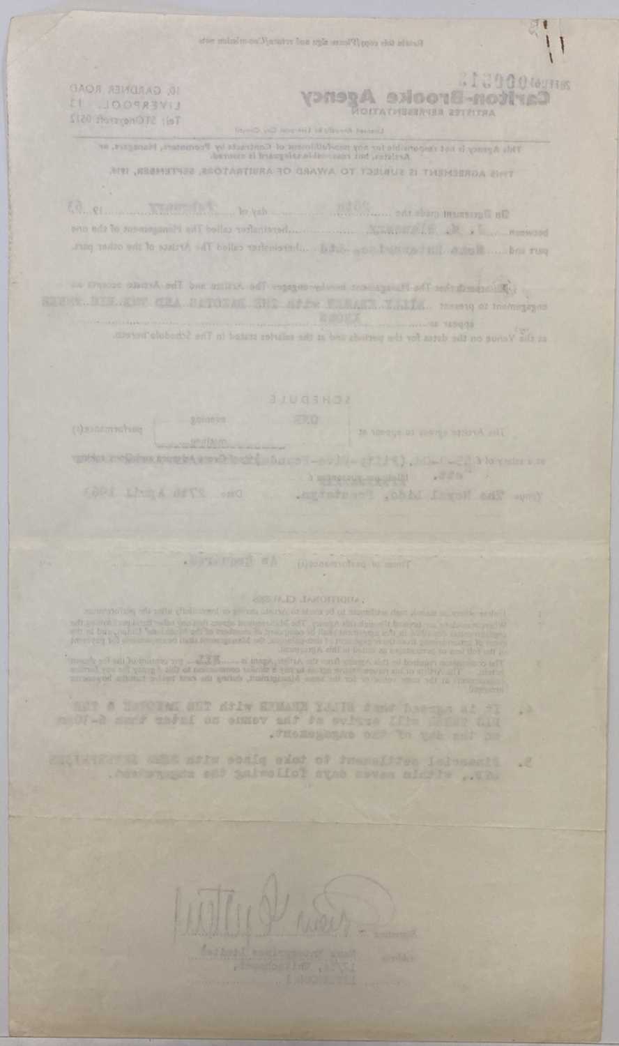 Lot 253 - BRIAN EPSTEIN SIGNED 1963 CONTRACT