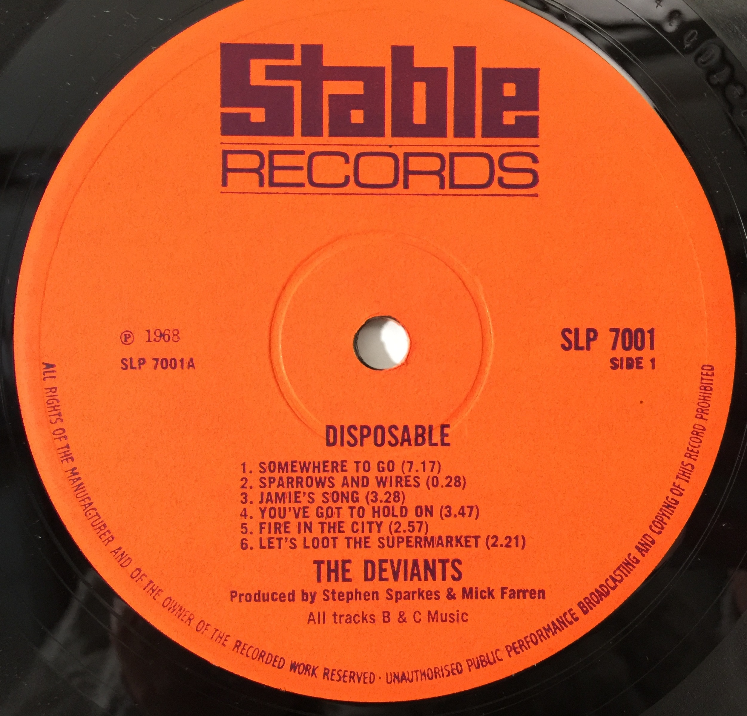 Lot 230 - THE DEVIANTS - DISPOSABLE LP (ORIGINAL UK