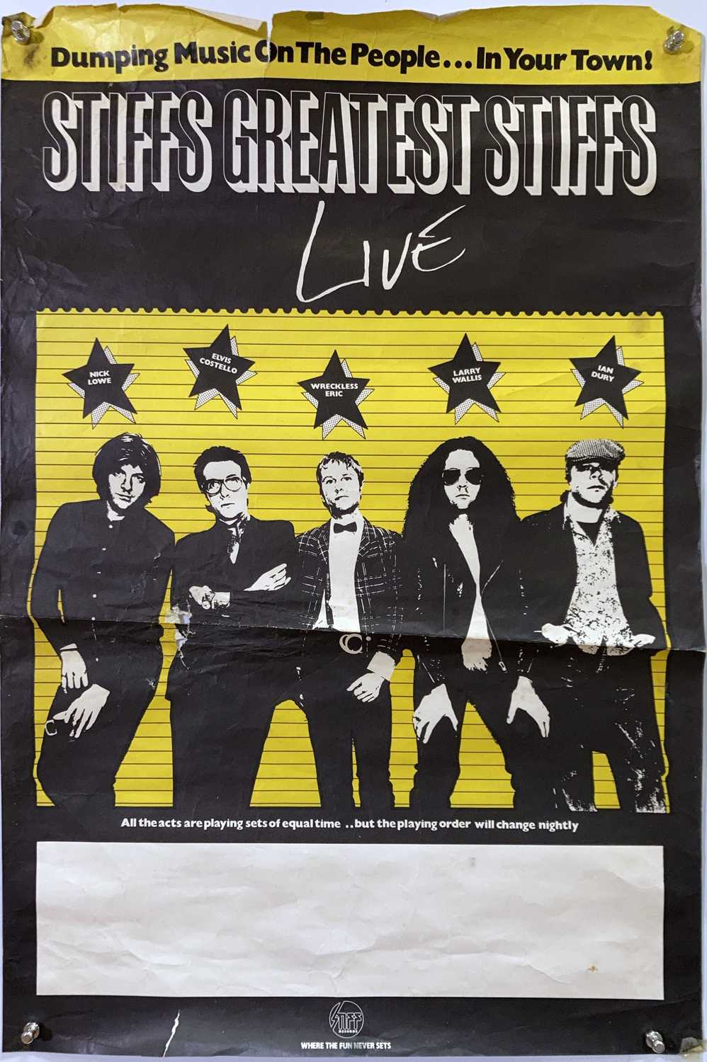 Lot 281 - STIFF RECORDS / NEW WAVE COMPILATION POSTER.