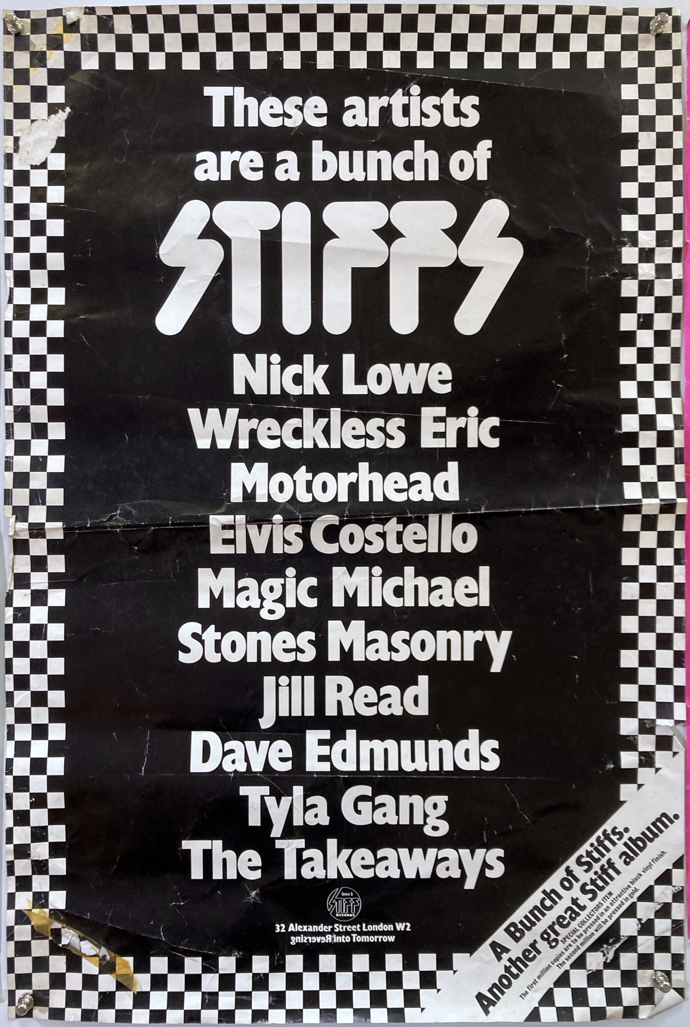 Lot 281 - STIFF RECORDS / NEW WAVE COMPILATION POSTER.