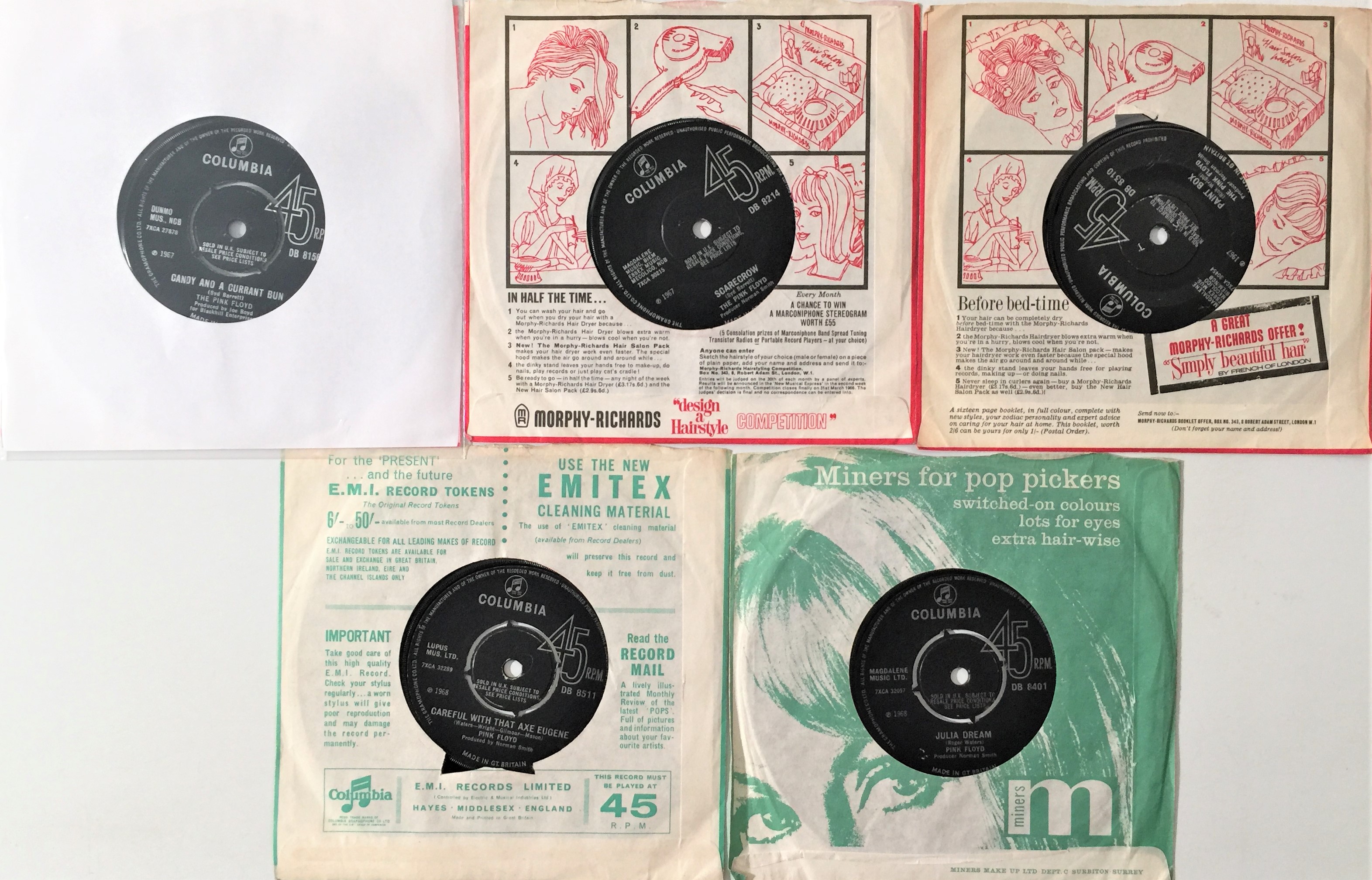 Lot 280 - PINK FLOYD - COMPLETE UK ORIGINAL COLUMBIA 7"