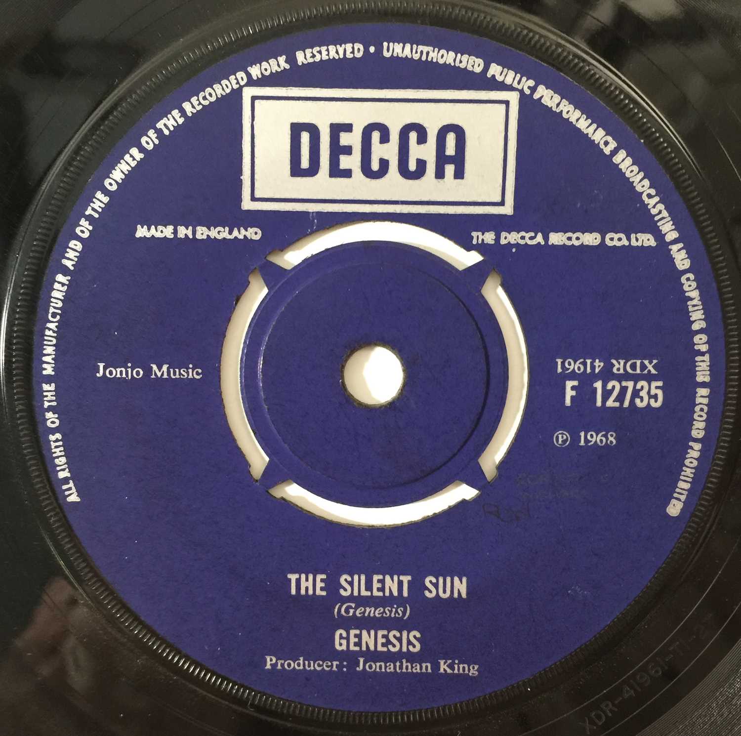 Lot 283 - GENESIS - THE SILENT SUN 7" (ORIGINAL UK