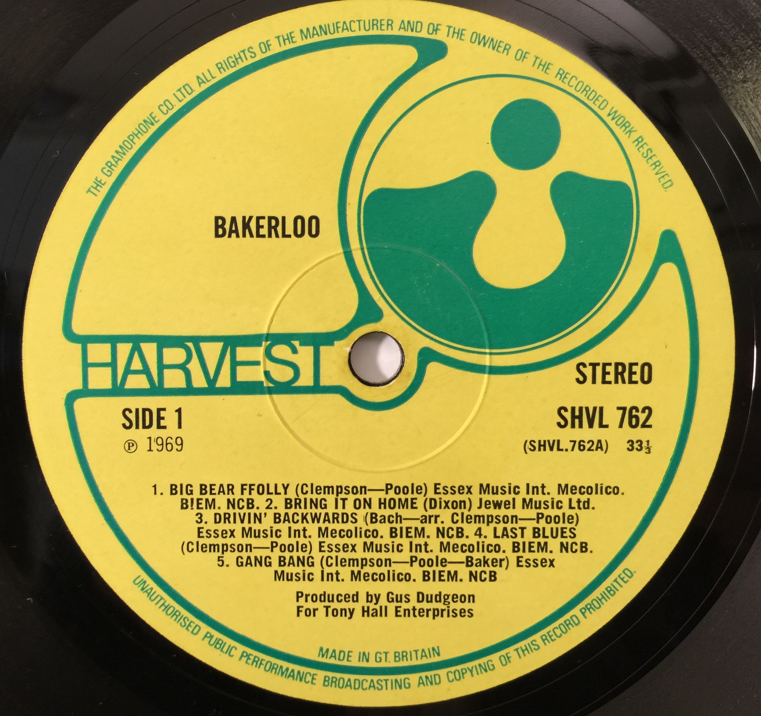 Lot 284 - BAKERLOO - BAKERLOO LP (ORIGINAL UK COPY