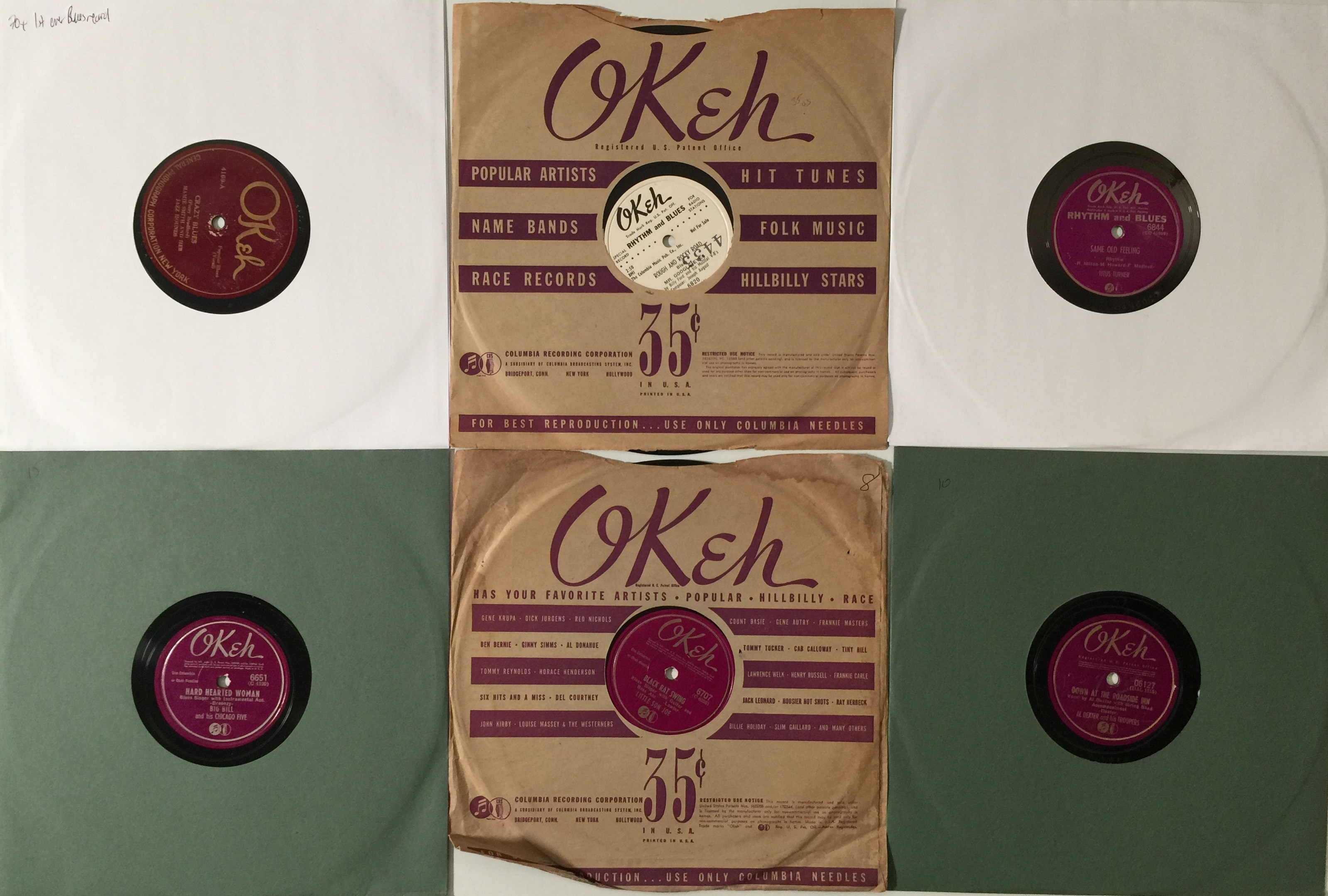 Lot 257 - OKEH RECORDS - ORIGINAL US 10" 78RPM