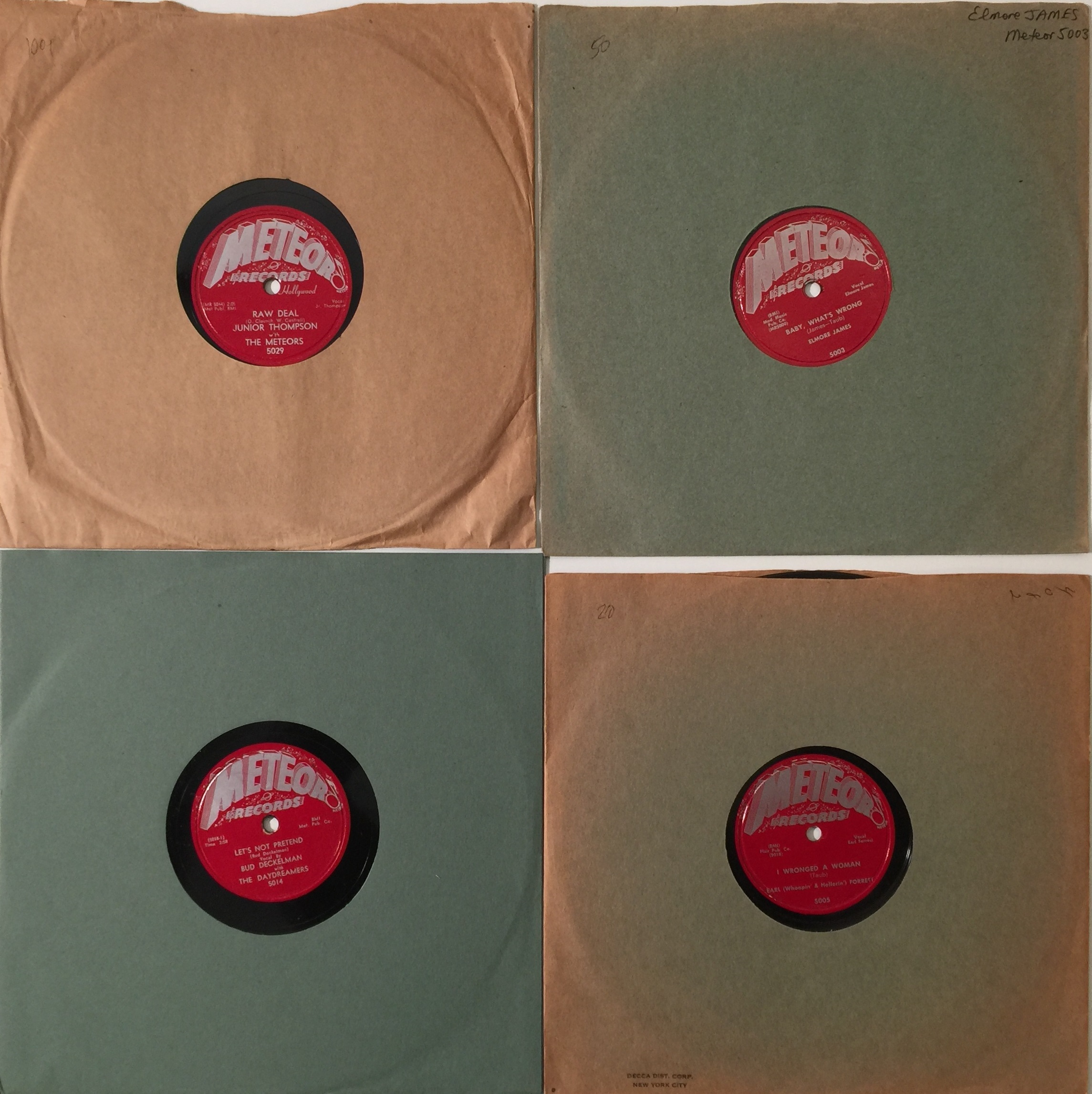 Lot 260 - METEOR RECORDS - ORIGINAL US 10" 78RPM