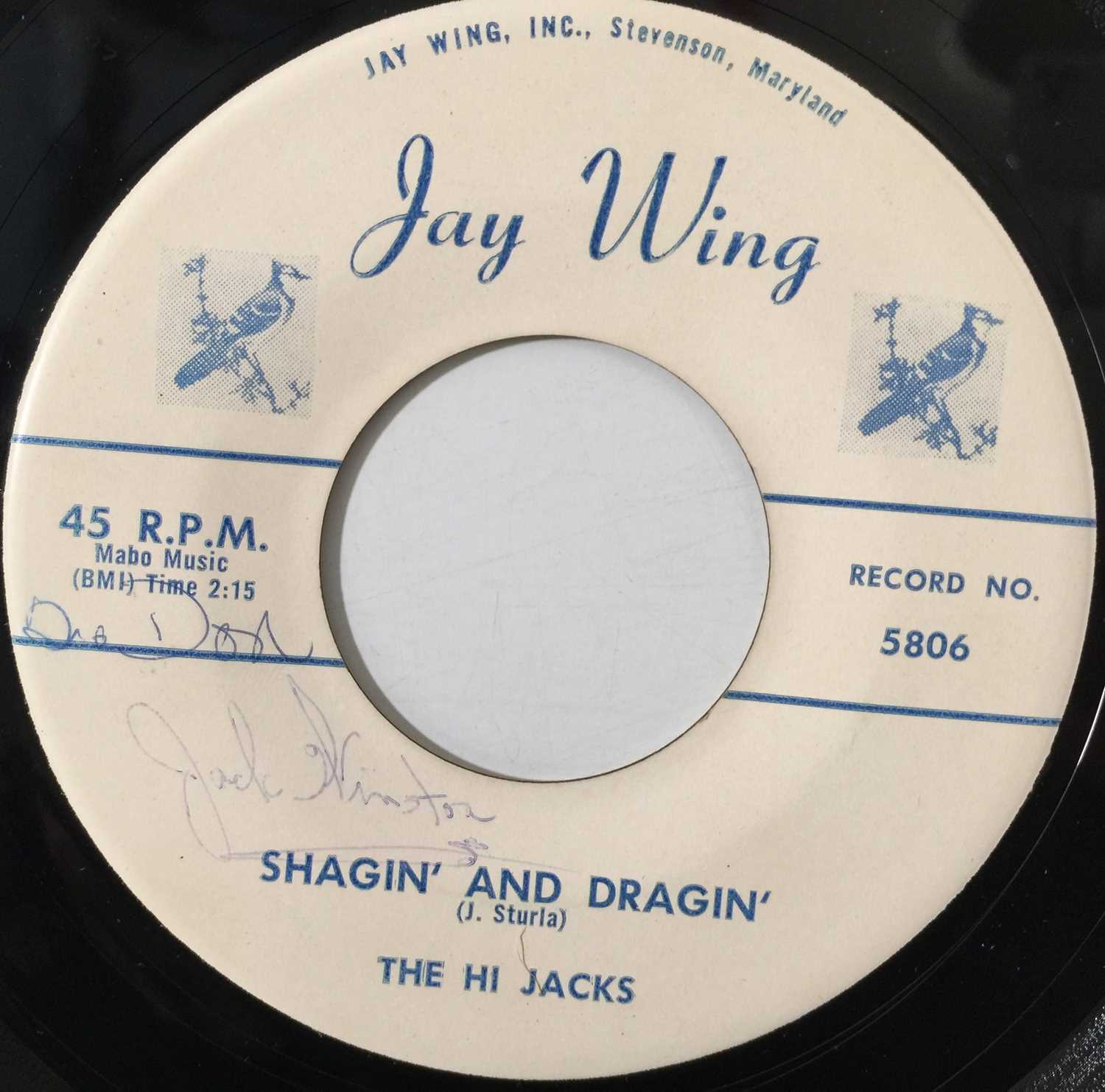 Lot 202 - THE HI JACKS - SHAGIN' AND DRAGIN' 7"