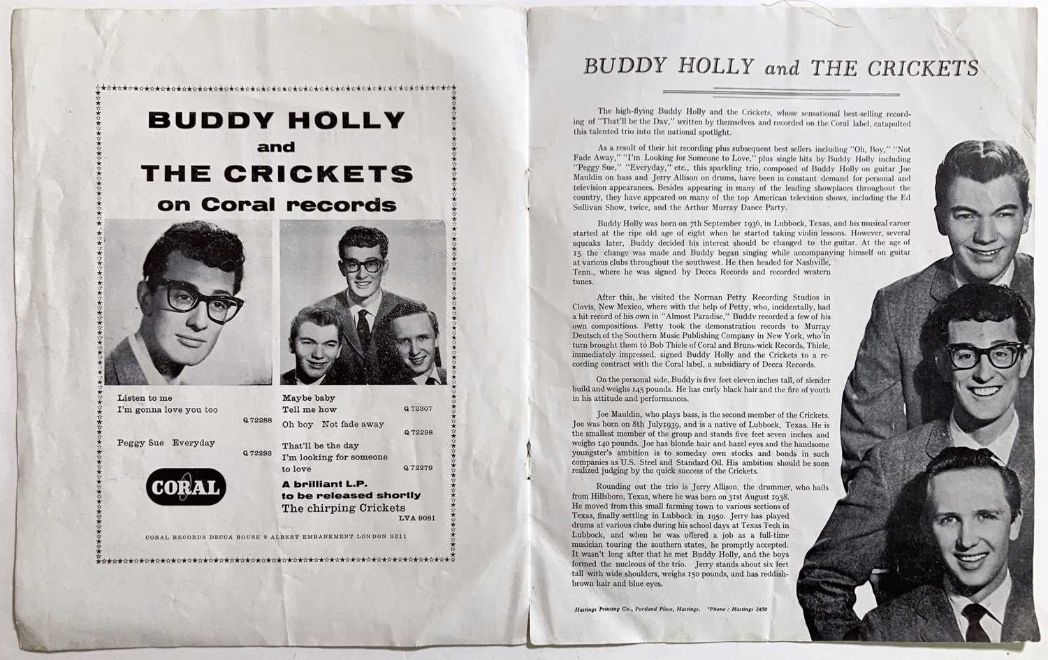 Lot 389 - BUDDY HOLLY AND THE CRICKETS - A RARE 1958