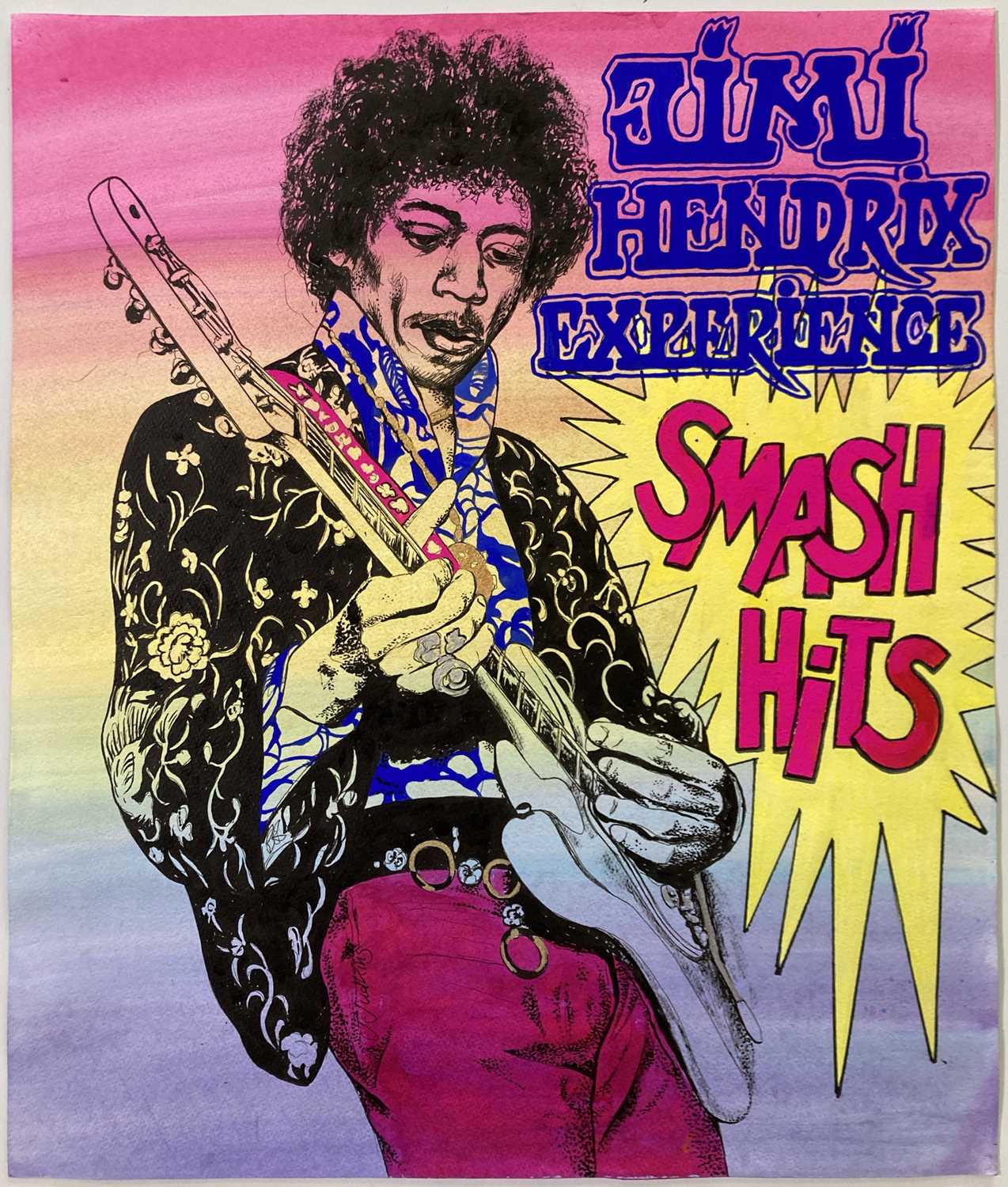 Lot 241 - JIMI HENDRIX - ORIGINAL HAND PAINTED POSTER