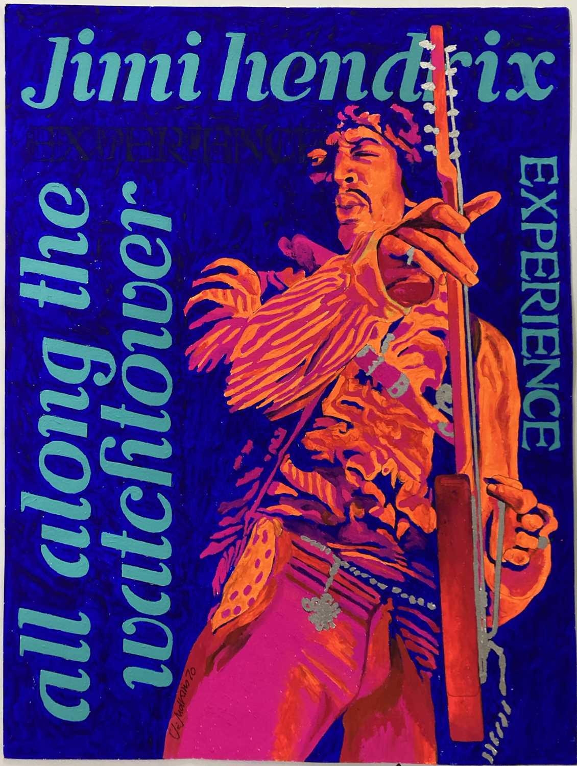 Lot 244 - JIMI HENDRIX - ORIGINAL HAND PAINTED POSTER