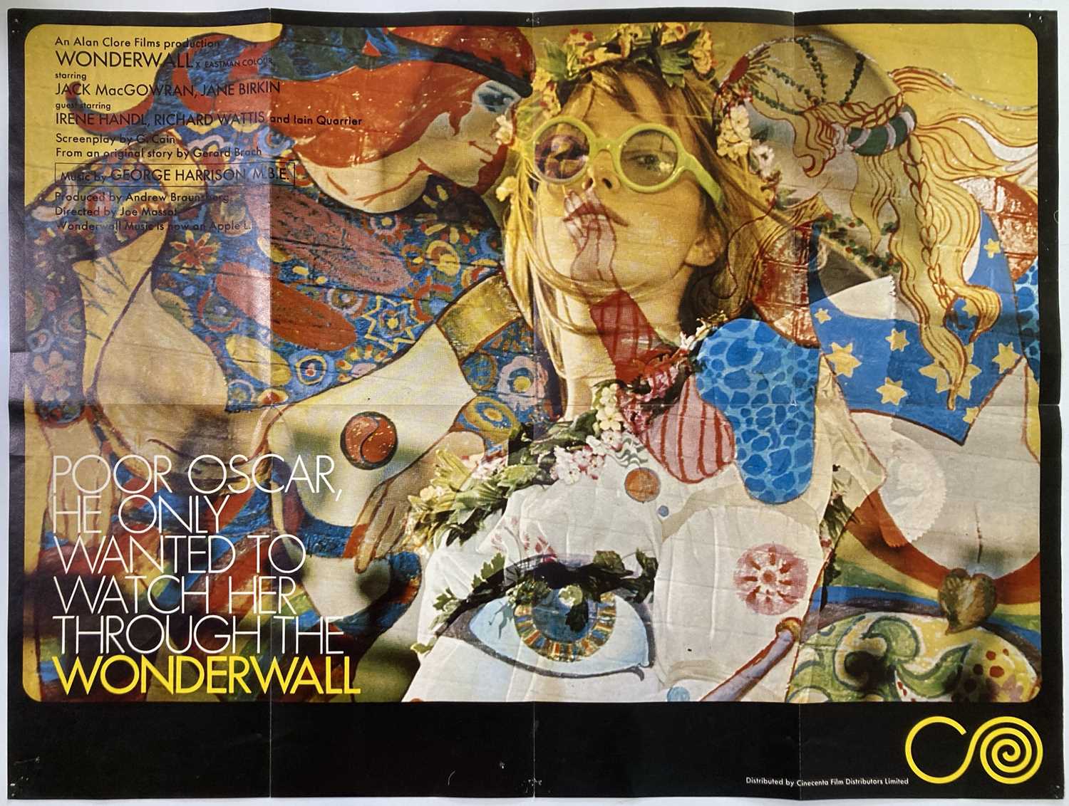 Lot 536 - THE BEATLES - ORIGINAL WONDERWALL POSTER.