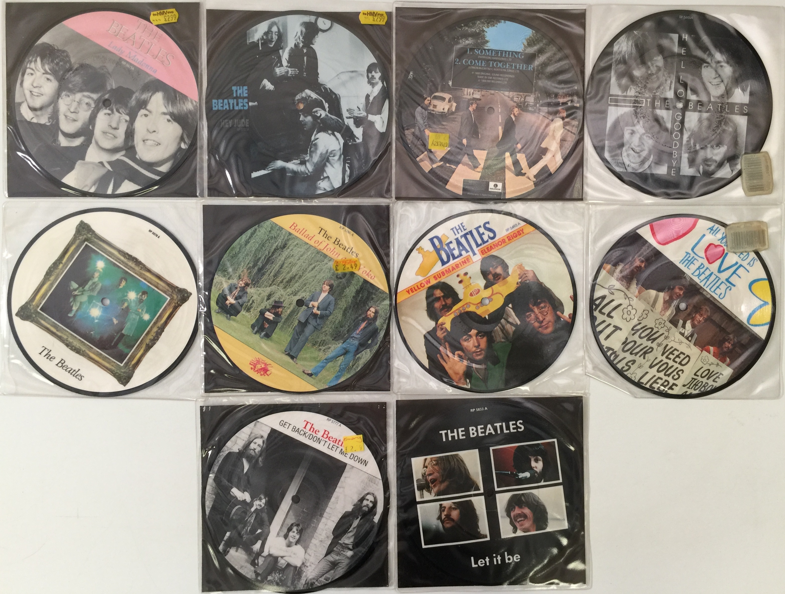 Lot 1149 - THE BEATLES - PICTURE DISC COMPLETE 7"