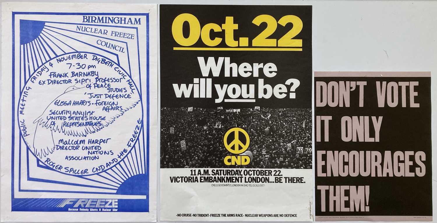Lot 271 - 1980S COUNTER CULTURE POSTERS - CND / JOE