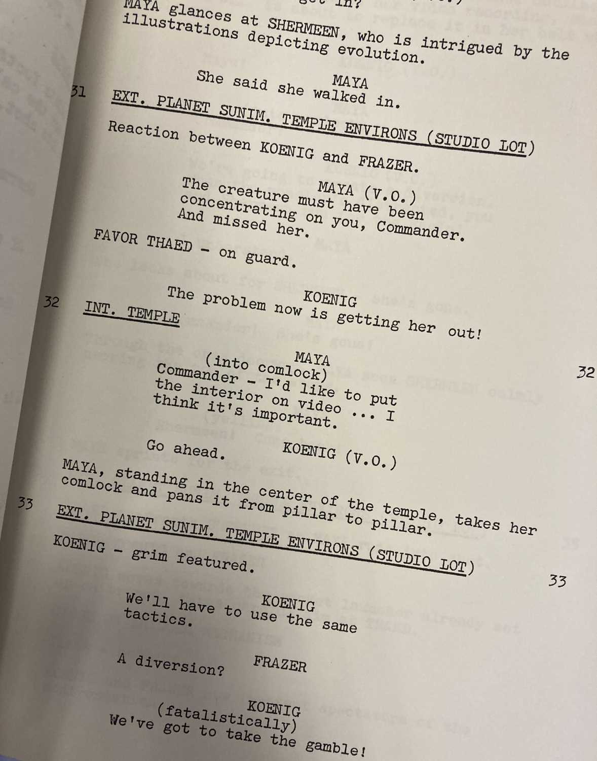 Lot 142 - SPACE 1999 ''A MATTER OF BALANCE'' SCRIPTS