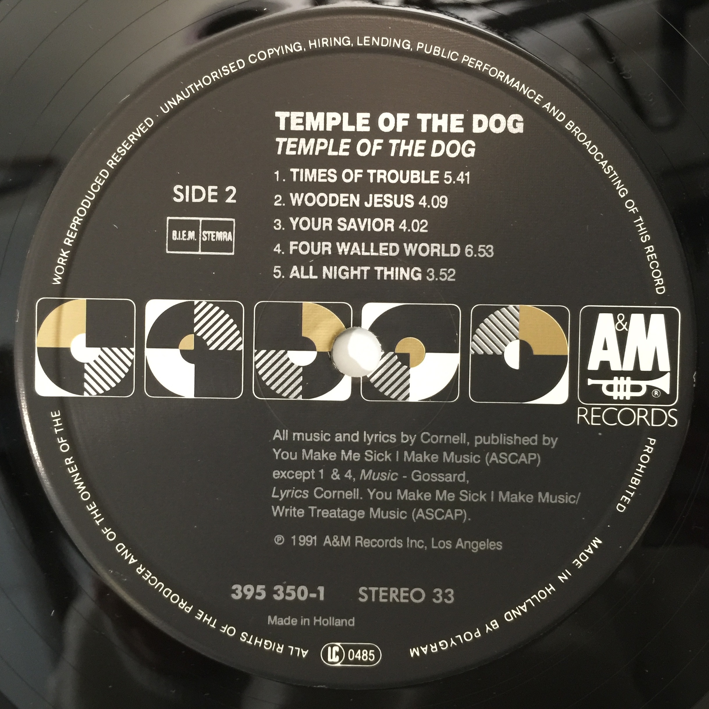 Lot 12 - TEMPLE OF THE DOG - S/T LP (UK/ EU ORIGINAL