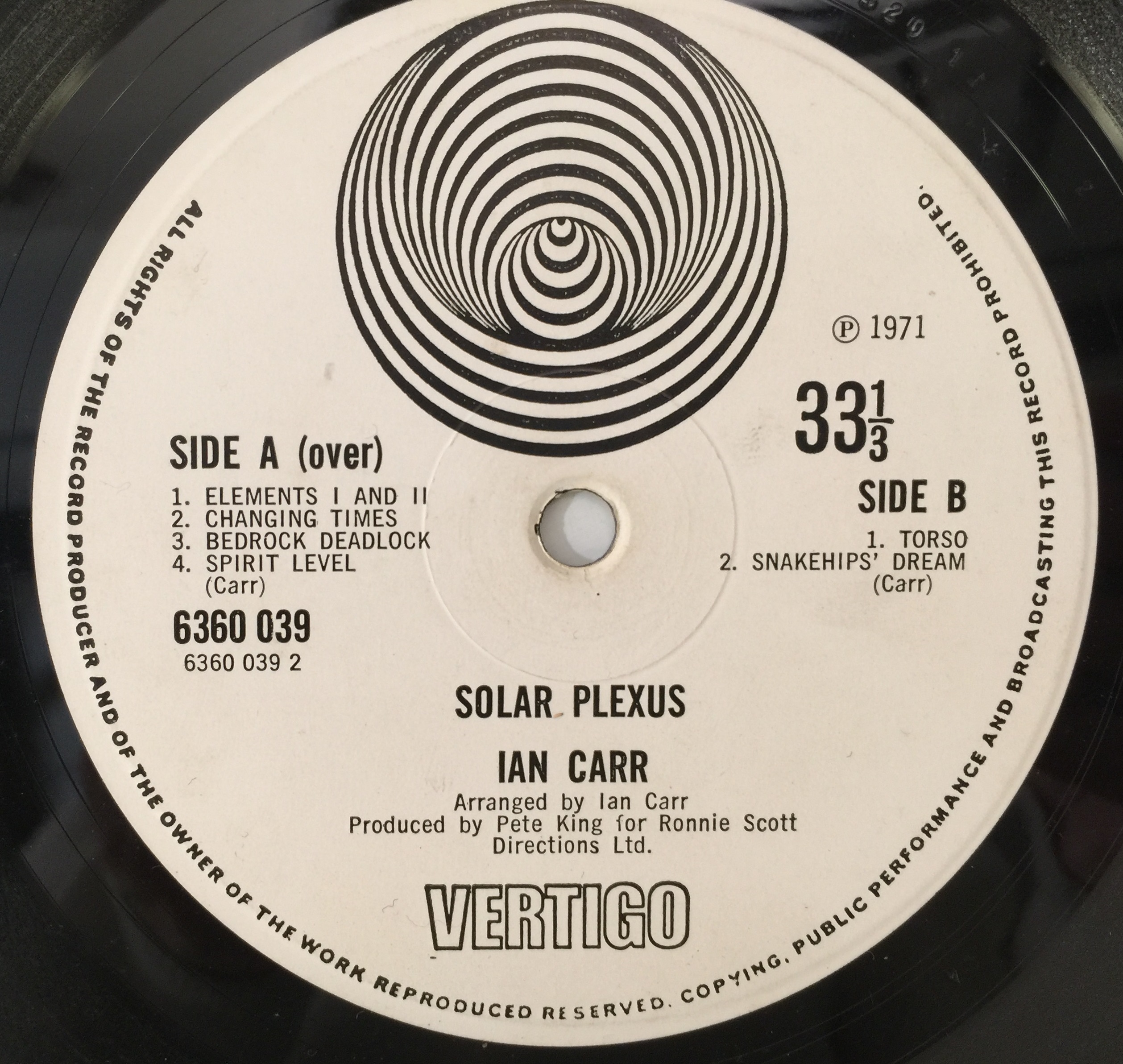 Lot 23 - IAN CARR WITH NUCLEUS - SOLAR PLEXUS LP (UK