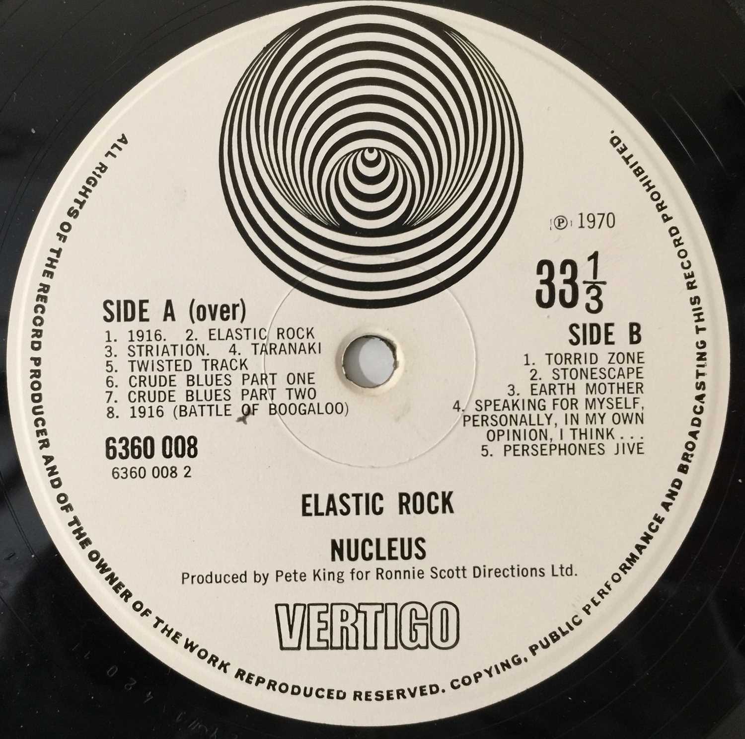 Lot 37 - NUCLEUS - ELASTIC ROCK LP (UK VERTIGO SWIRL