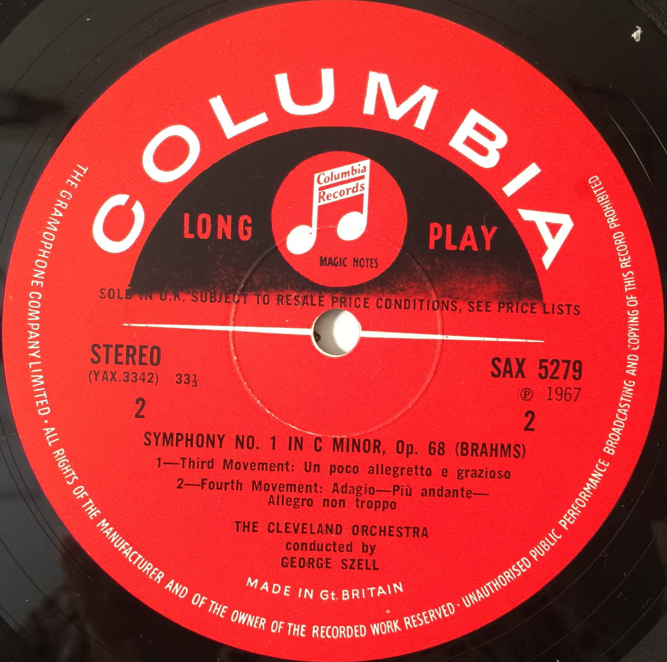 Lot 61 - GEORGE SZELL - BRAHMS SYMPHONY NO. 1 - SAX