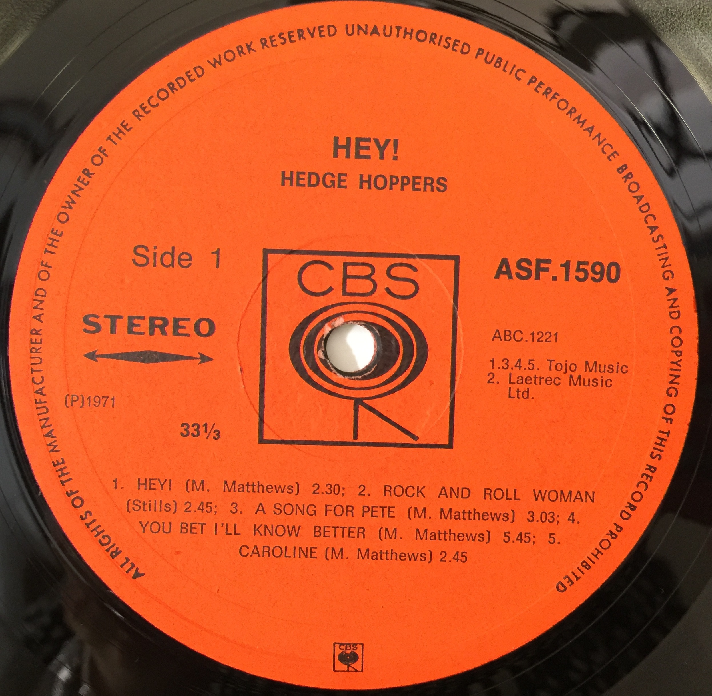 Lot 63 - HEDGE HOPPERS - HEY! LP (UK BEAT - SOUTH