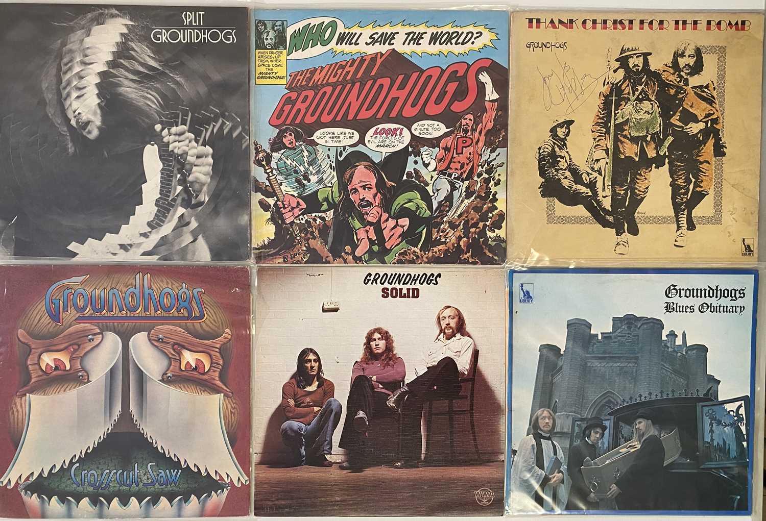 Lot 101 - GROUNDHOGS - LP PACK (INC SIGNED)