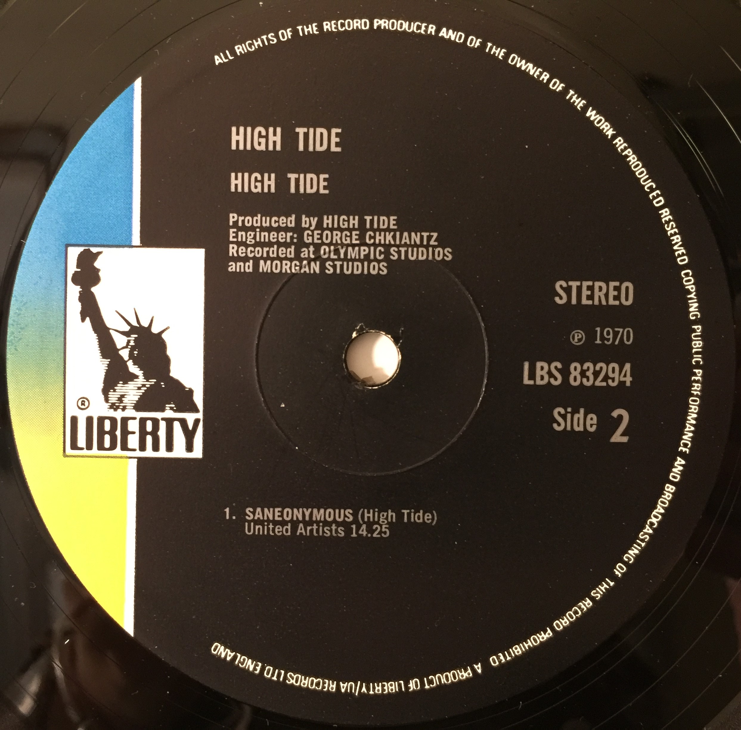Lot 186 - HIGH TIDE - S/T LP (UK STEREO OG - LIBERTY