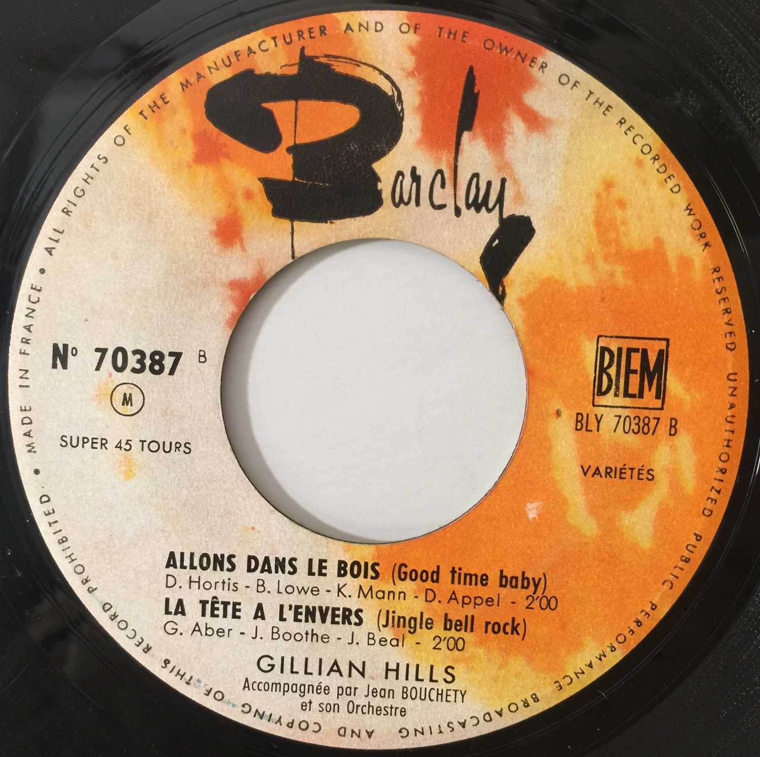 Lot 669 - GILLIAN HILLS - ZOU BISOU BISOU 7" EP (LATIN