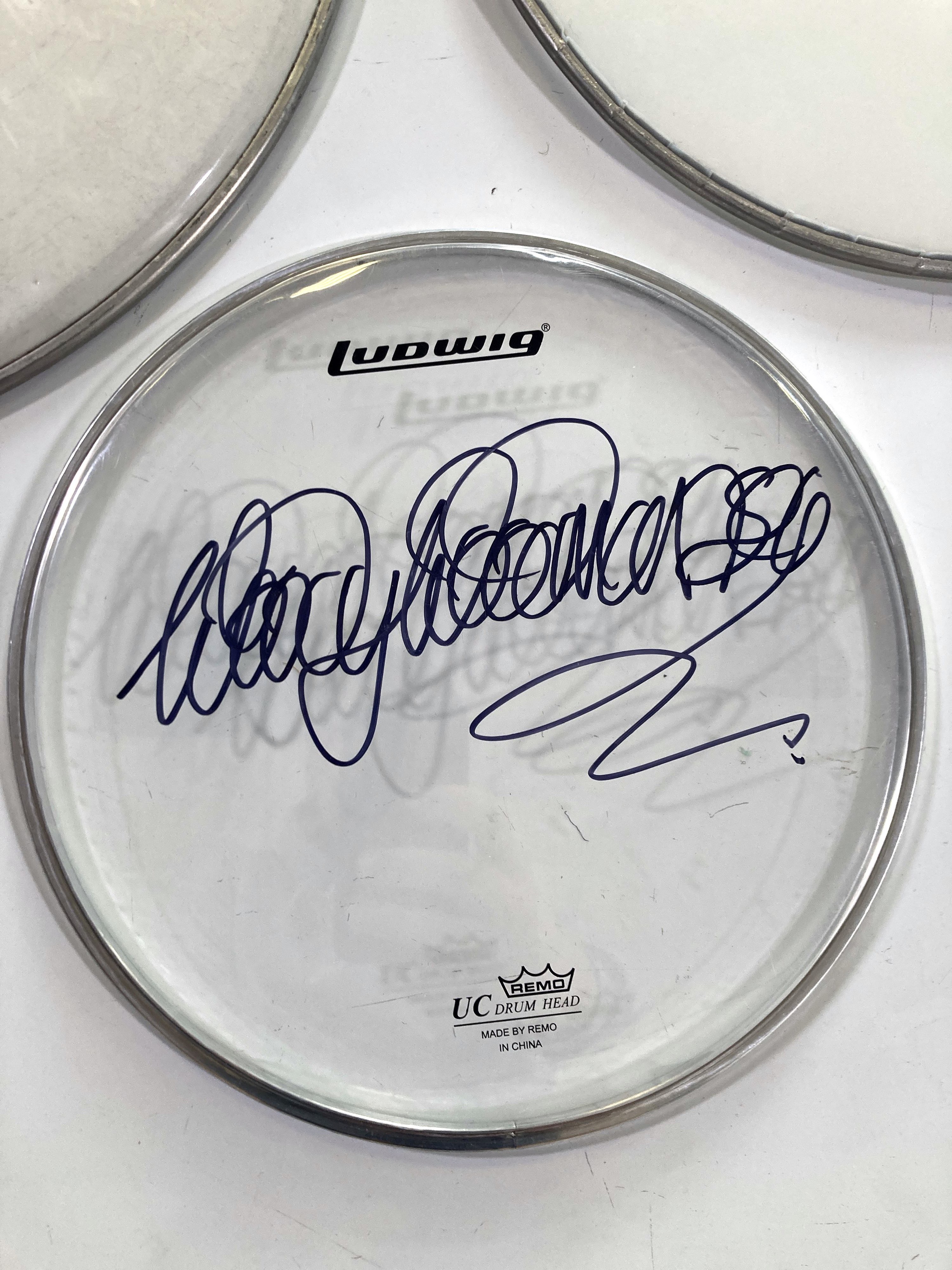 Lot 270 - LEGENDARY DRUMMERS - SIGNED DRUM SKINS