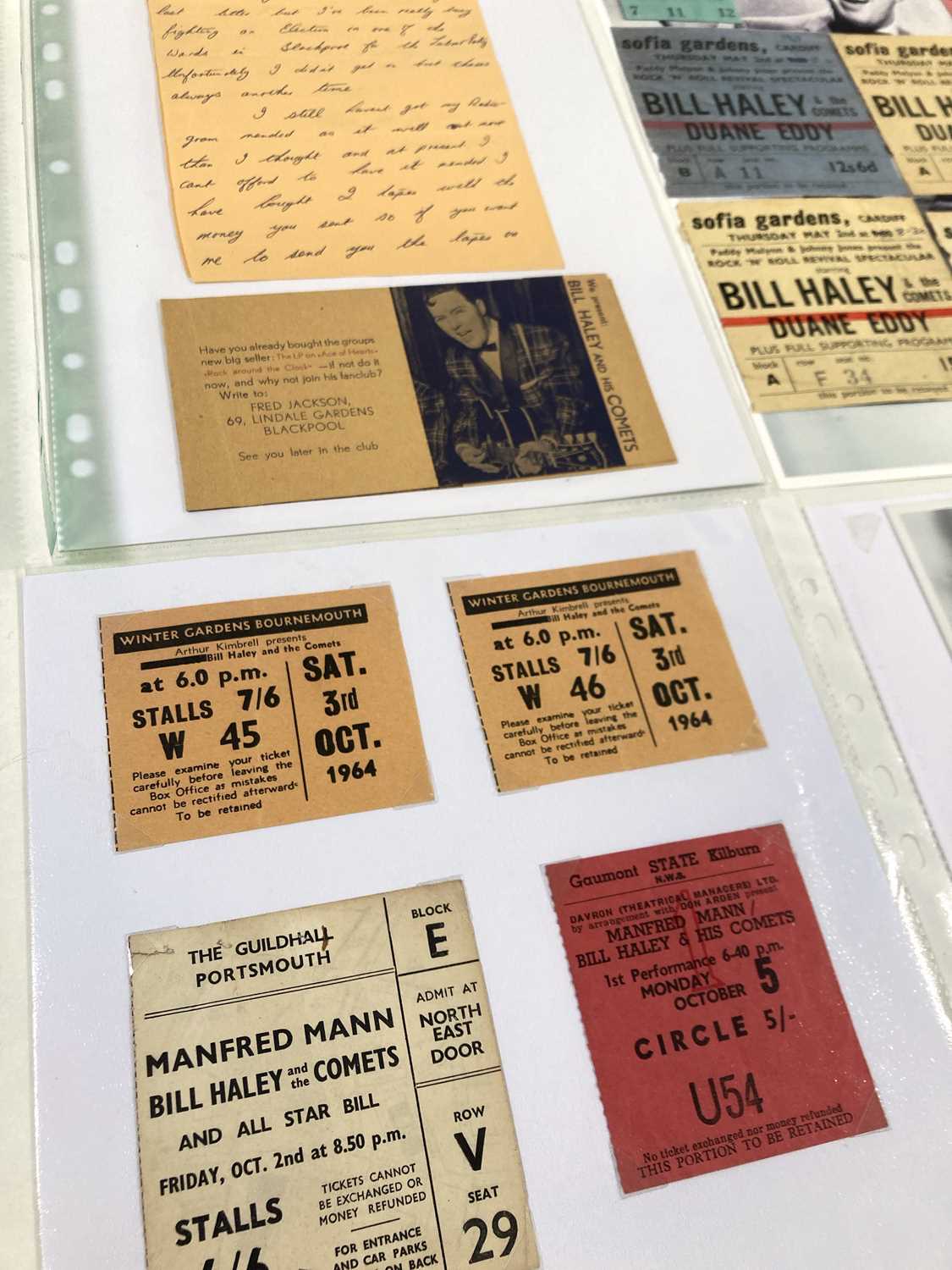 Lot 312 - BILL HALEY - CONCERT MEMORABILIA AND SIGNED