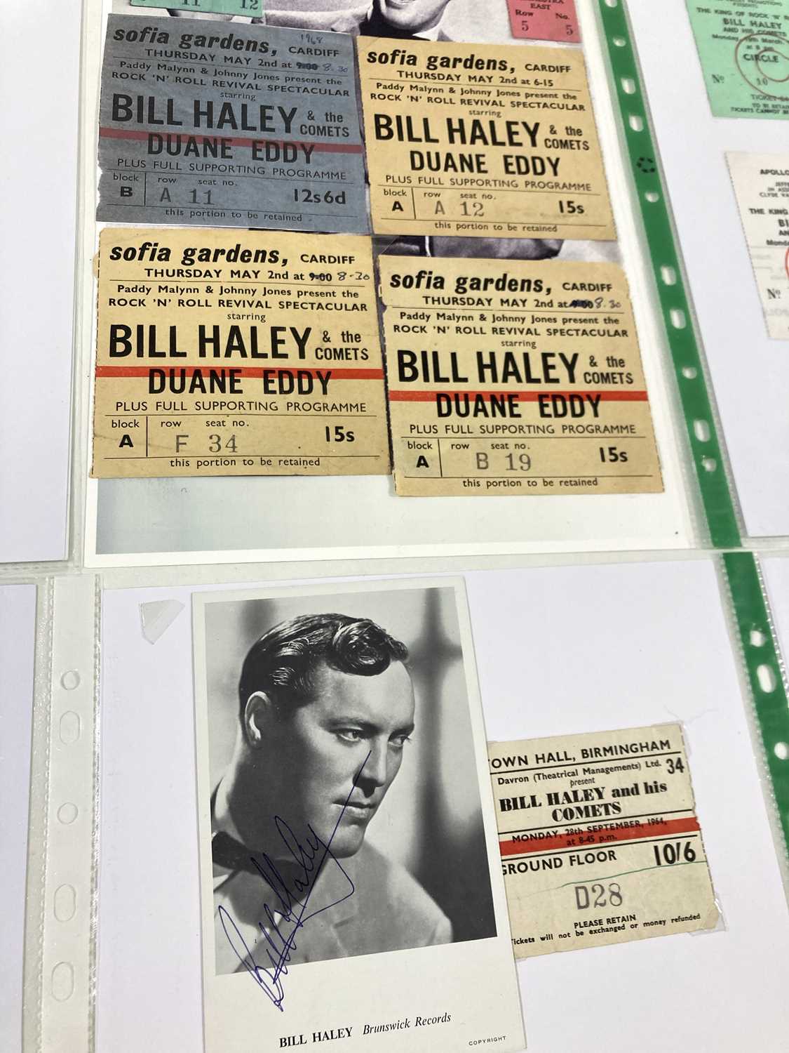 Lot 312 - BILL HALEY - CONCERT MEMORABILIA AND SIGNED