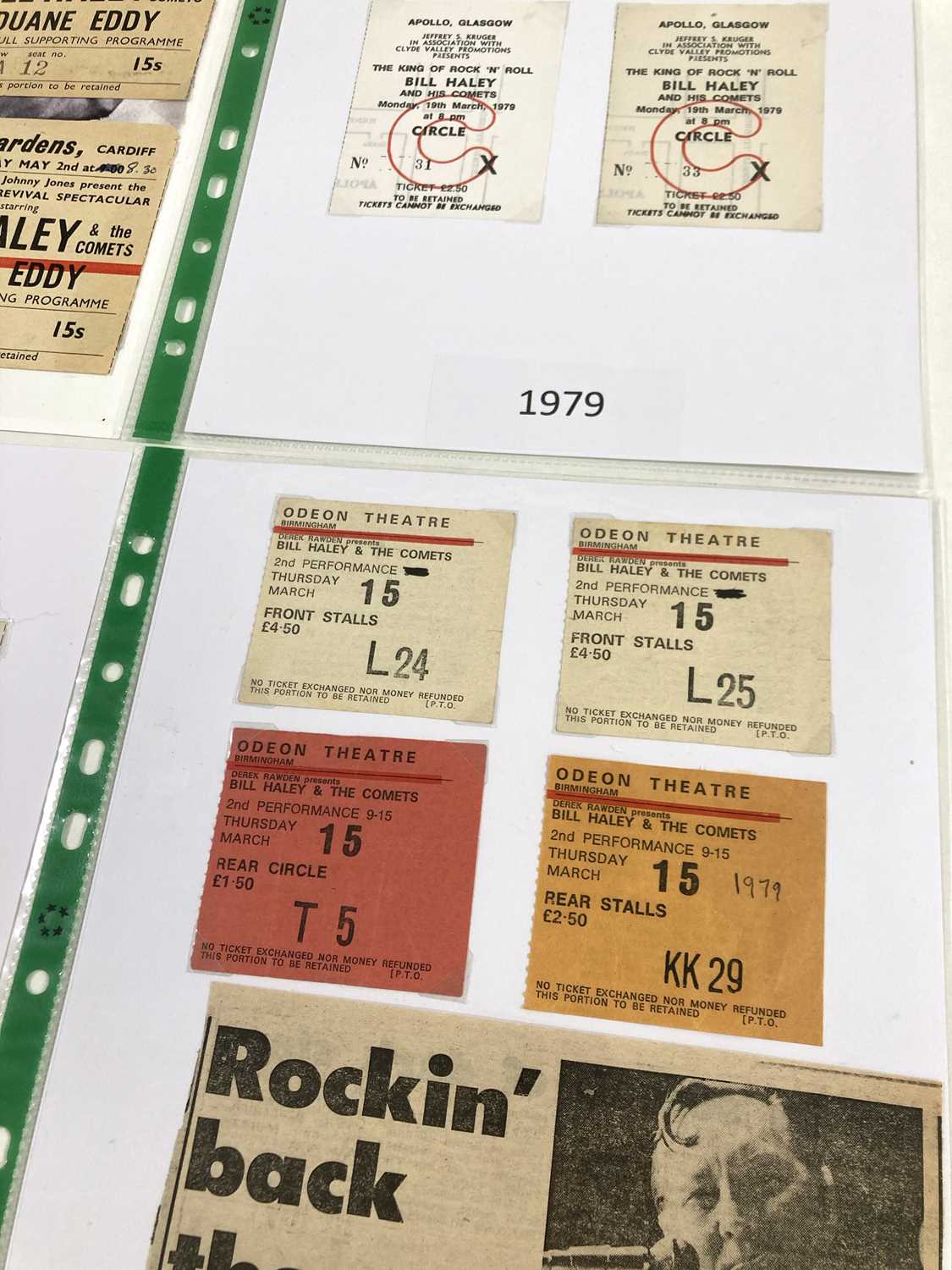 Lot 312 - BILL HALEY - CONCERT MEMORABILIA AND SIGNED