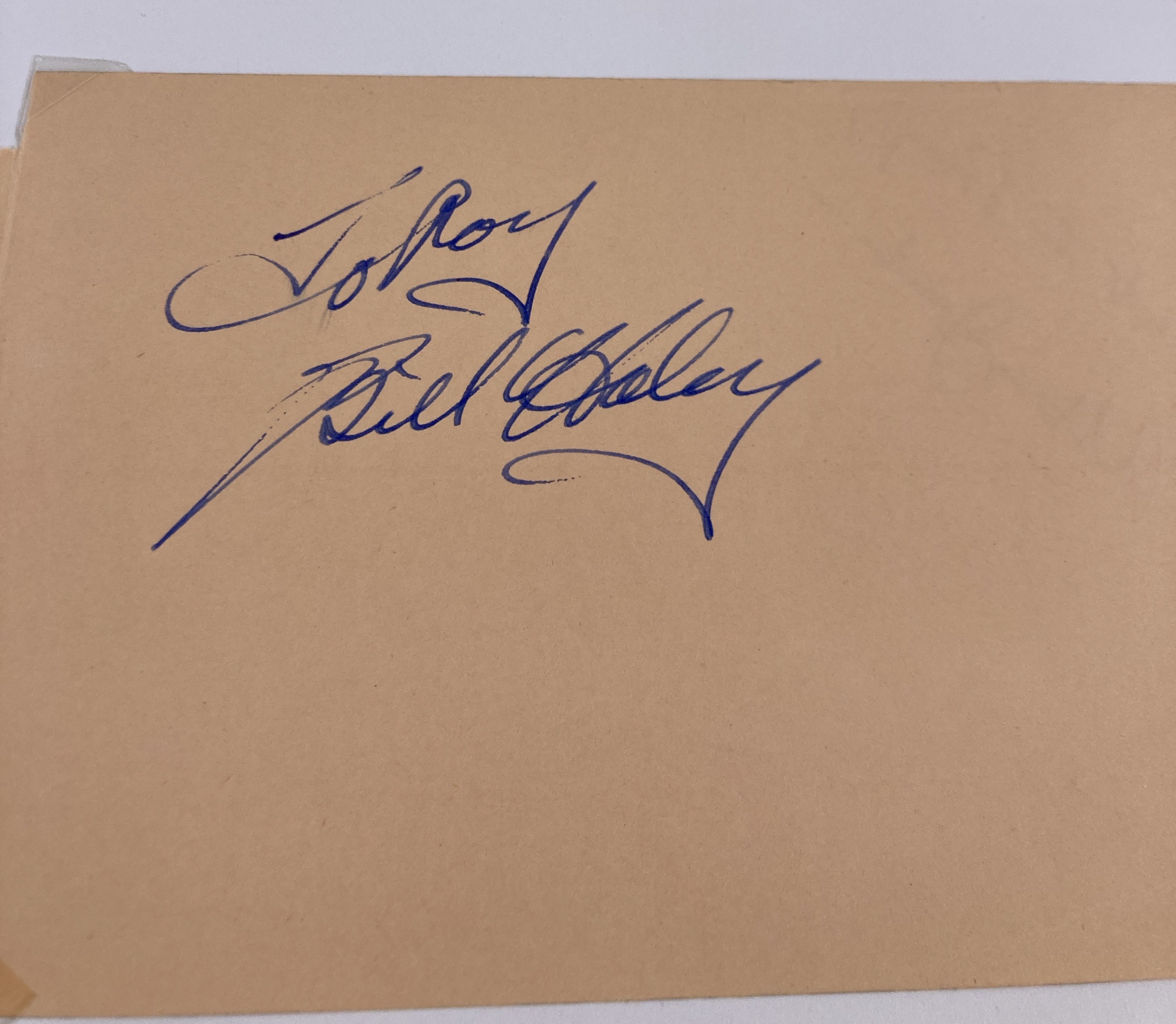 Lot 322 - BILL HALEY SIGNED ITEMS.