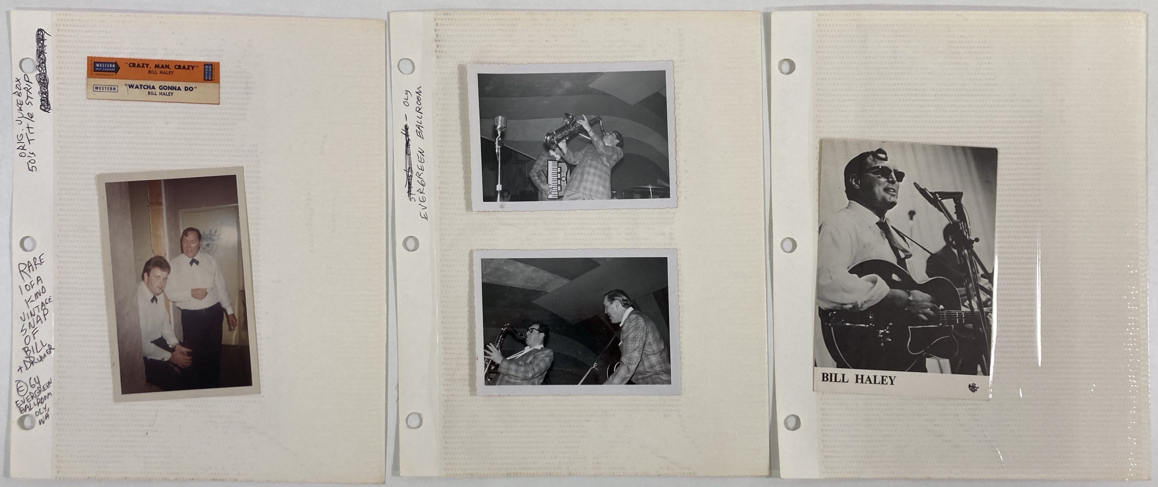 Lot 386 - BILL HALEY - ORIGINAL PROMO CARDS AND