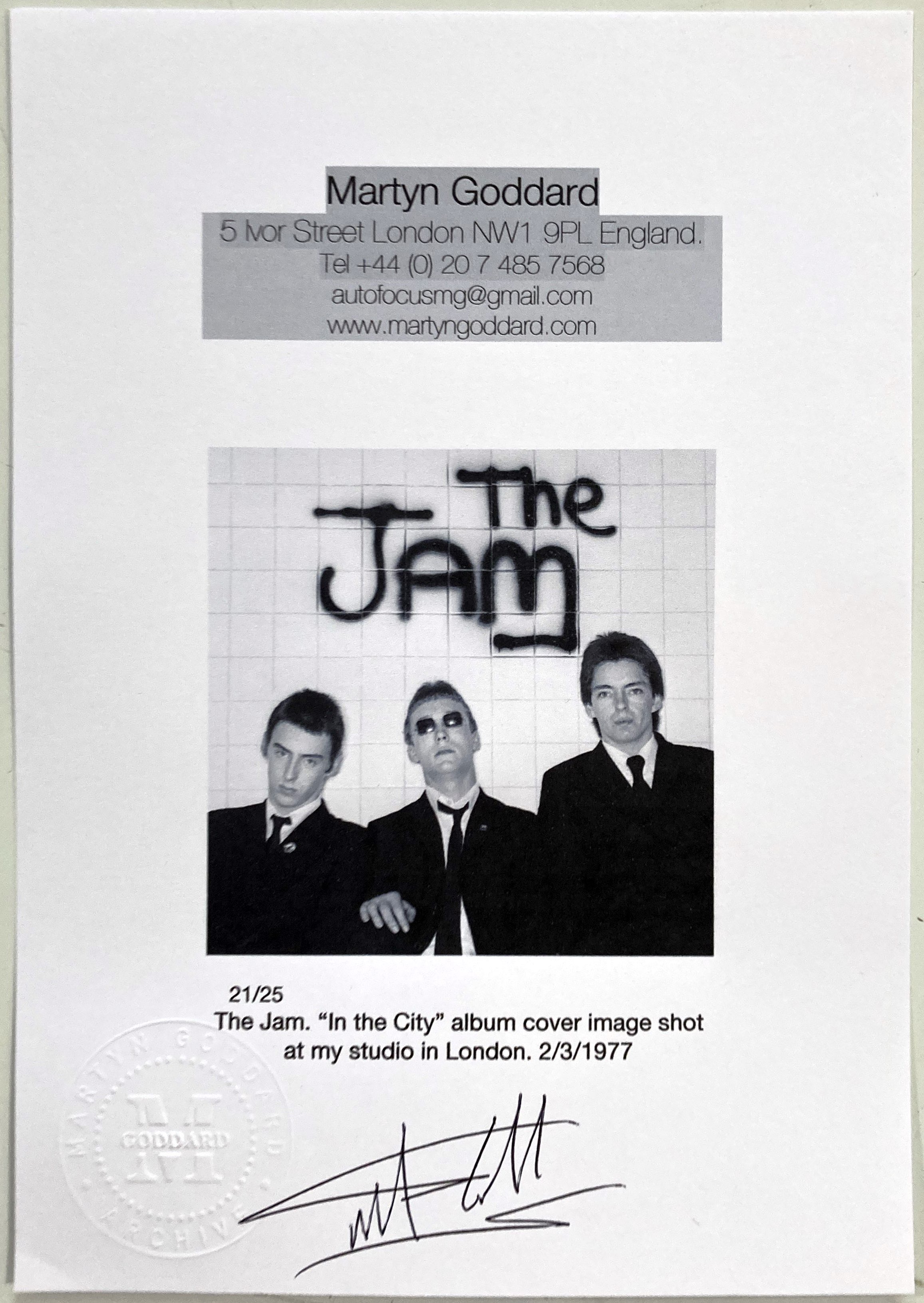 Lot 459 - MARTYN GODDARD - THE JAM - IN THE CITY, 1977.